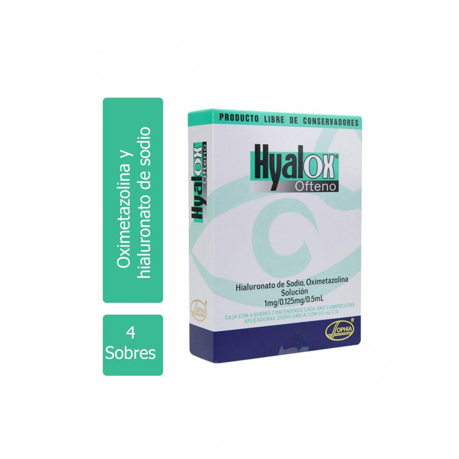 Hyalox Ofteno Solución 1mg/0.125mg/0.5mL Con 4 Sobres