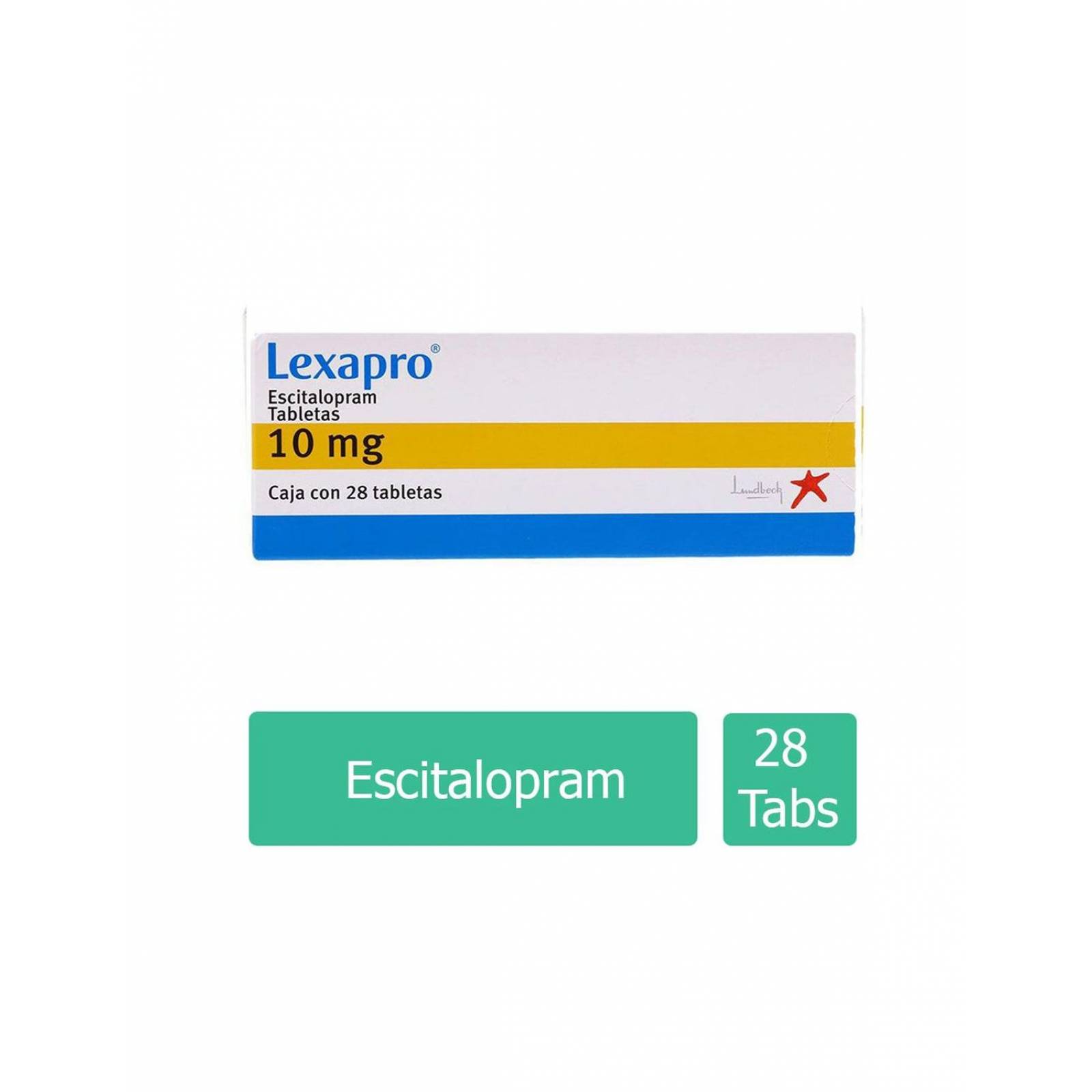 Lexapro 10 mg Caja Con 28 Tabletas