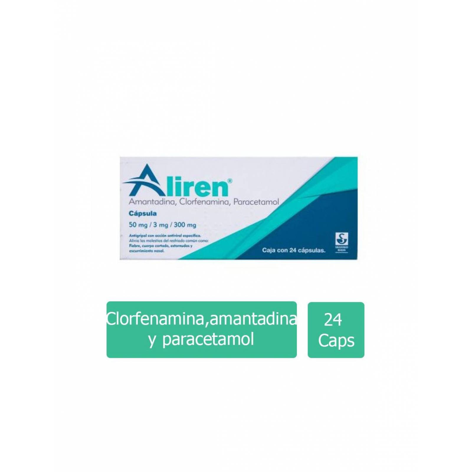 Aliren 50 mg/ 3mg/ 300 mg Caja Con 24 Cápsulas