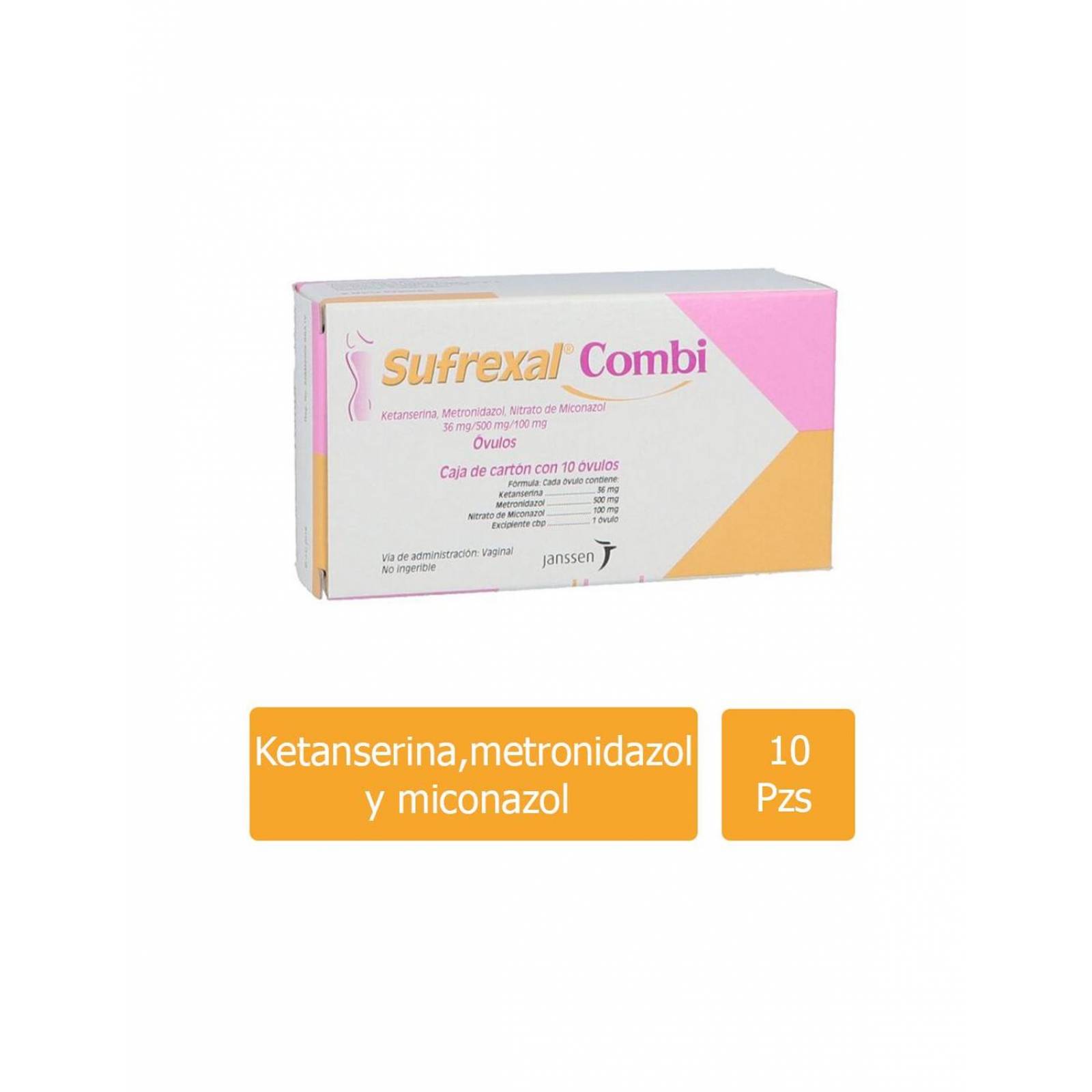 Sufrexal Combi 36 mg / 500 mg / 100 mg Caja Con 10 Óvulos