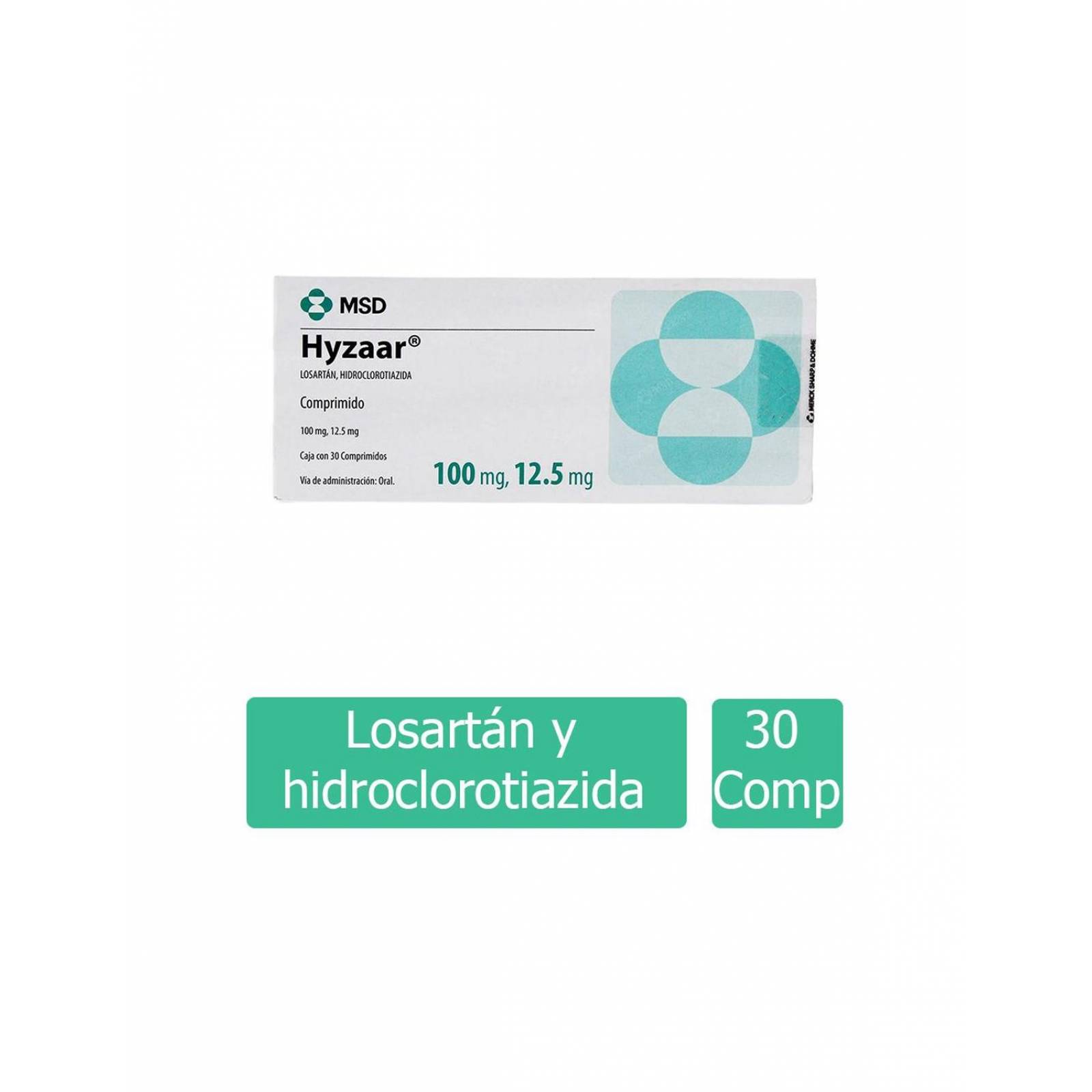 Hyzaar 100/ 12.5 mg Caja Con 30 Comprimidos