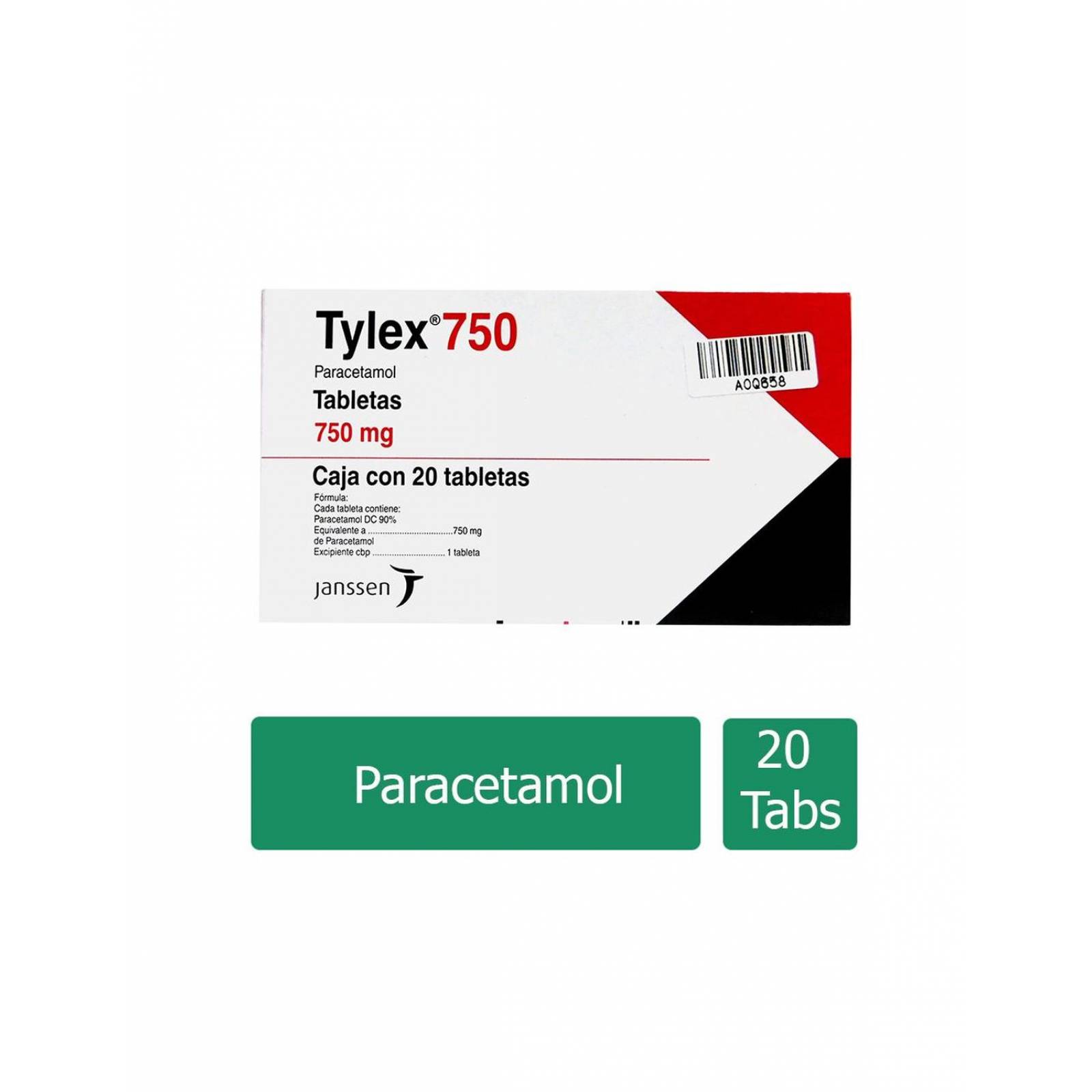 Tylex 750 mg Caja Con 20 Tabletas