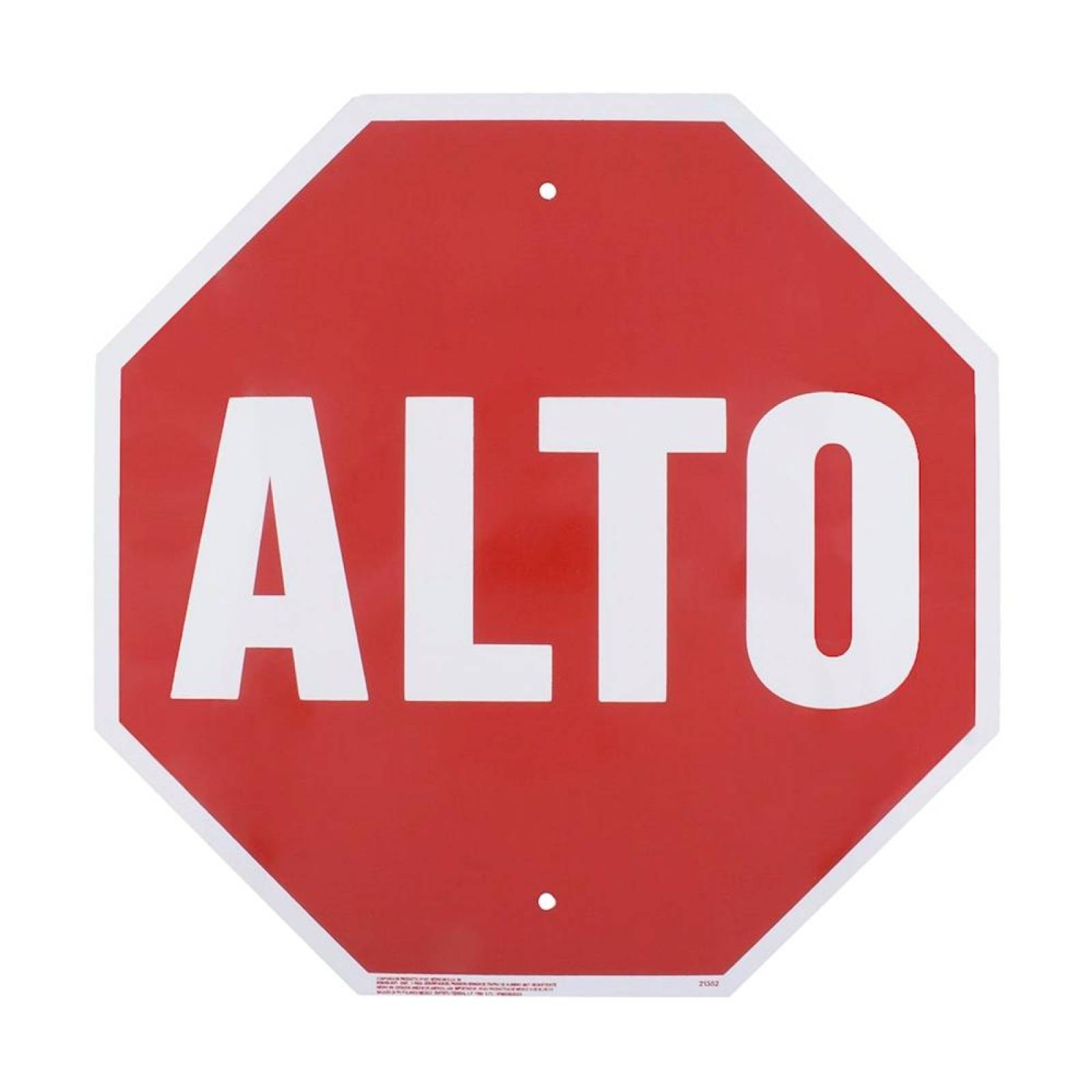 Letrero Alto Rojo 45.8 X 45.8 Cm