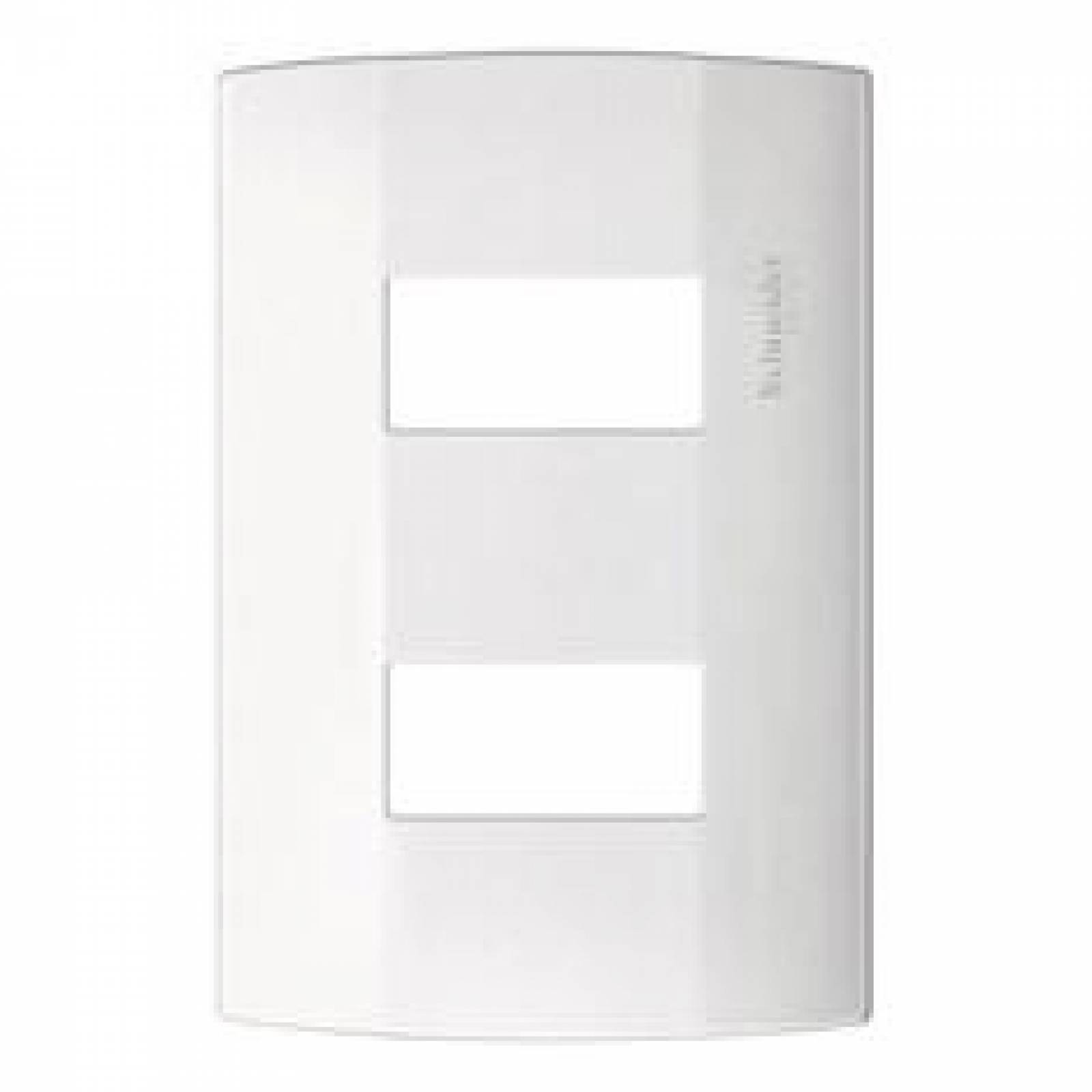 Placa De 2 Módulos Plástico Abs Blanco 15 Piezas