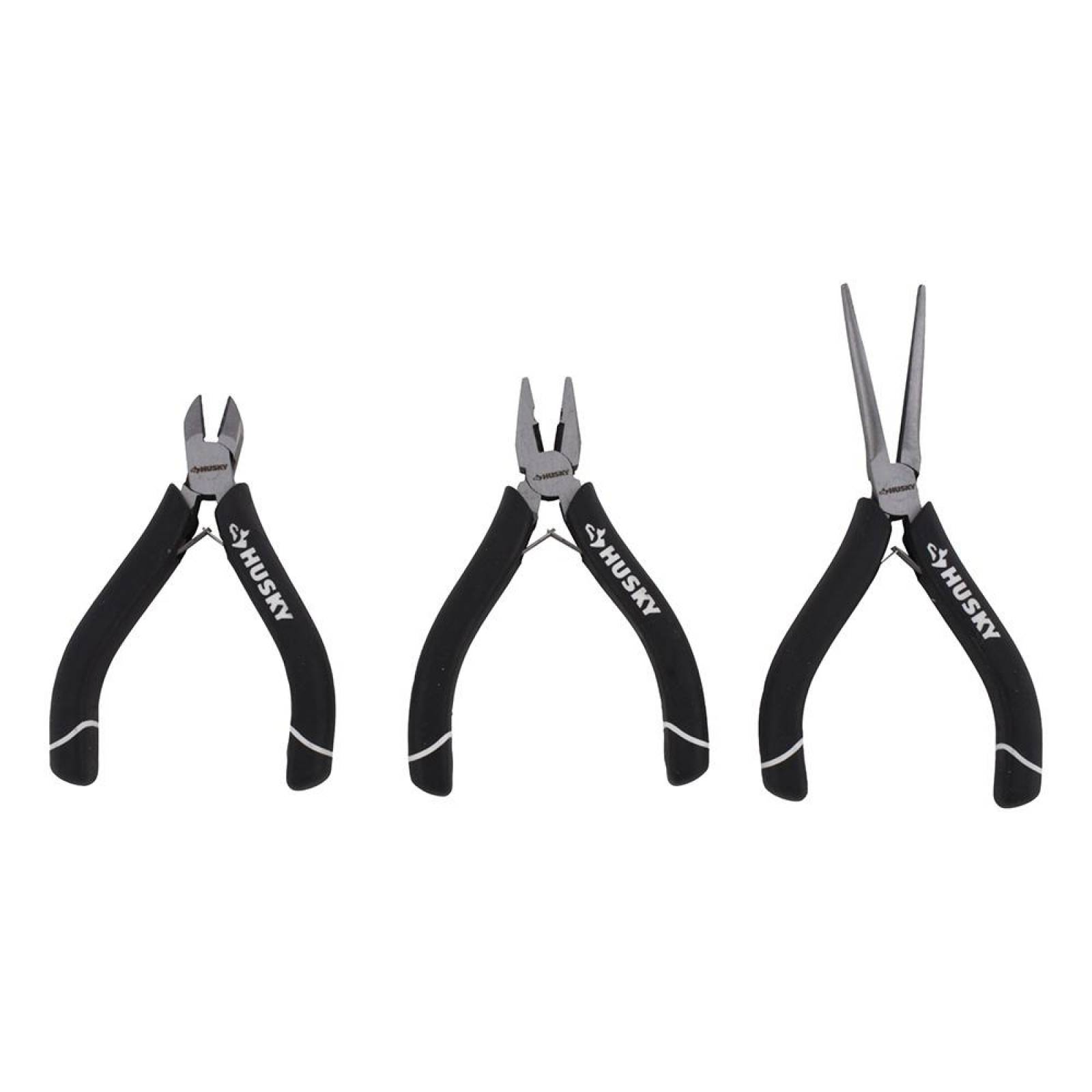 Juego De Mini Pinzas Acero Husky 3 Piezas