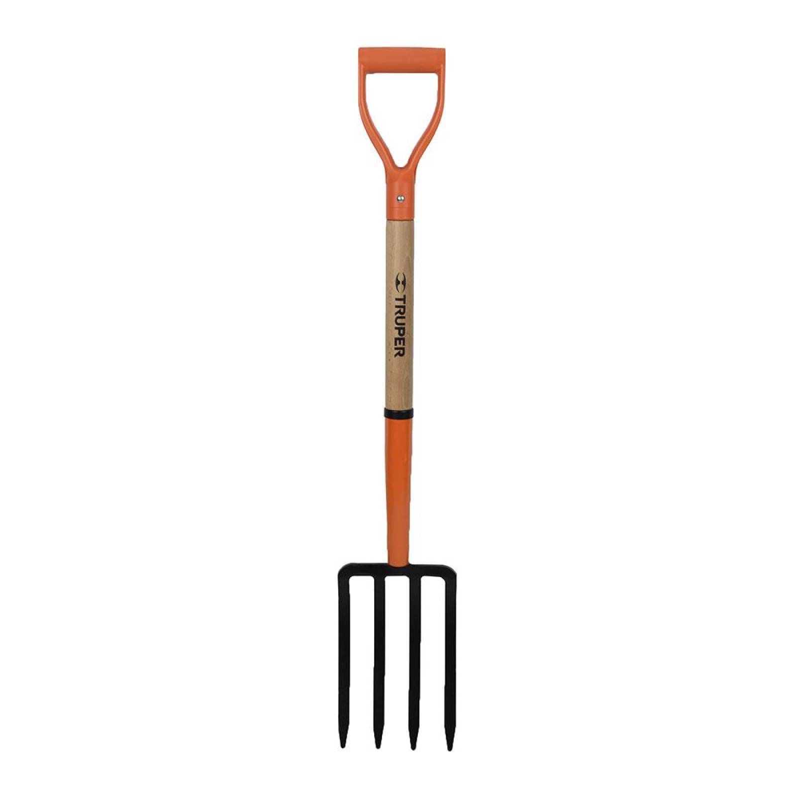BIELDO PARA JARDÍN DE 98 CM CON 4 DIENTES NARANJA TRUPER