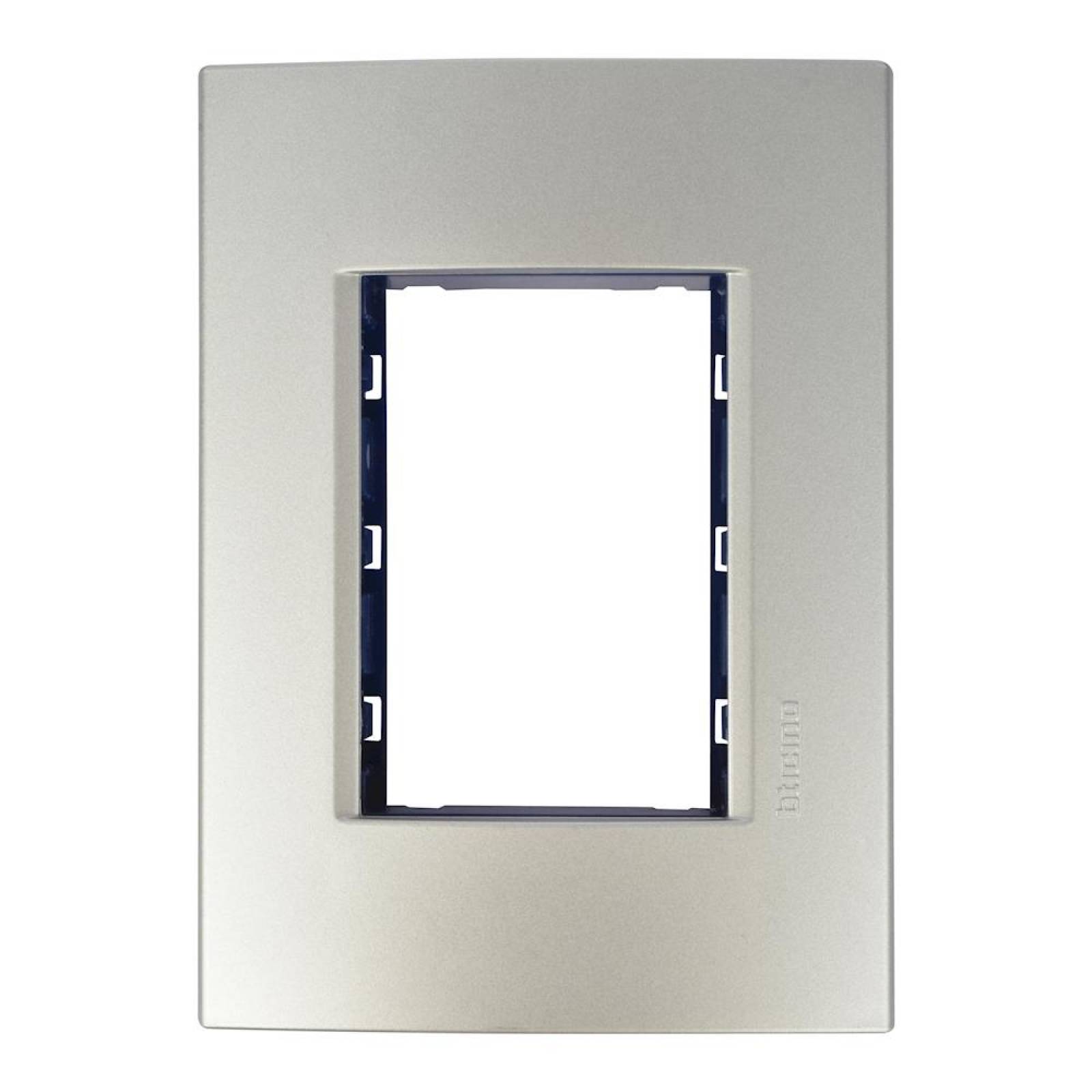 PLACA RECTANGULAR 3 MÓDULOS TECH PLATA