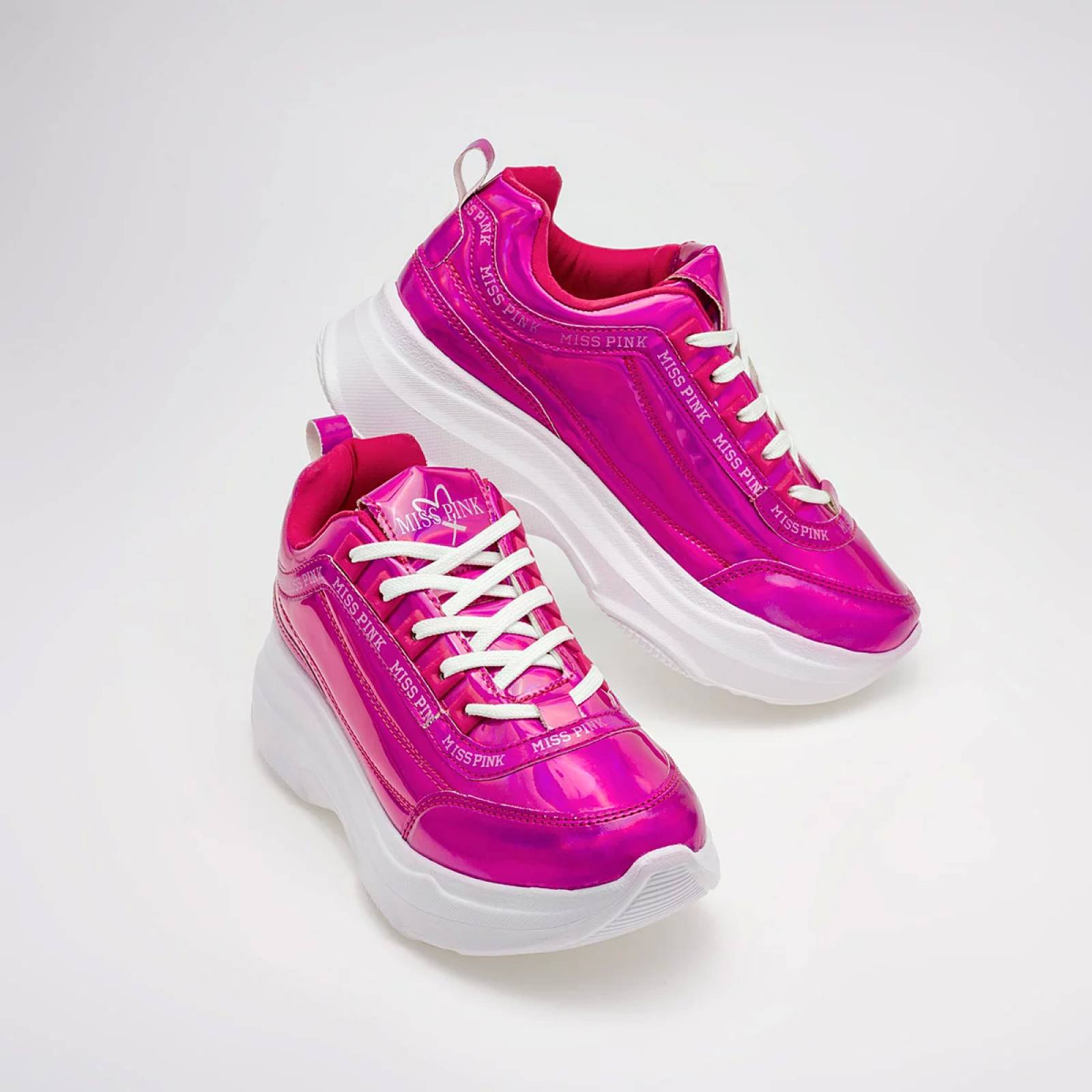 TENIS CHUNKY METALICO Miss pink 711A Color Rosa PARA Mujer Tx7