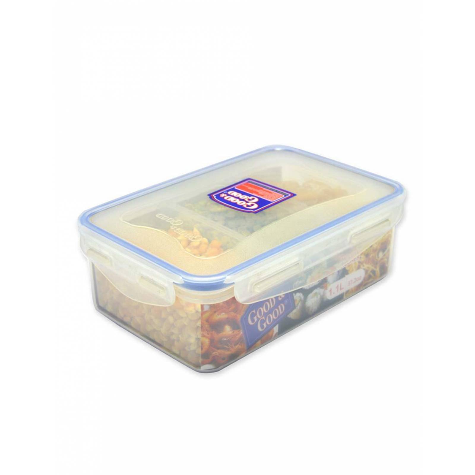 Recipiente con 3 divisiones con tapa hermética 1.1 L