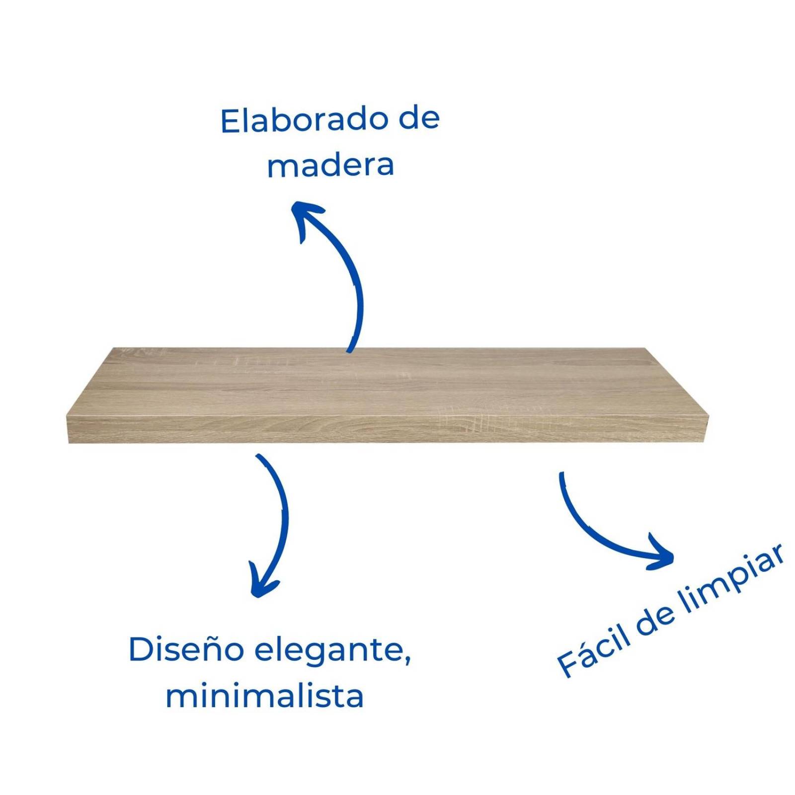 Repisa flotante minimalista Roble