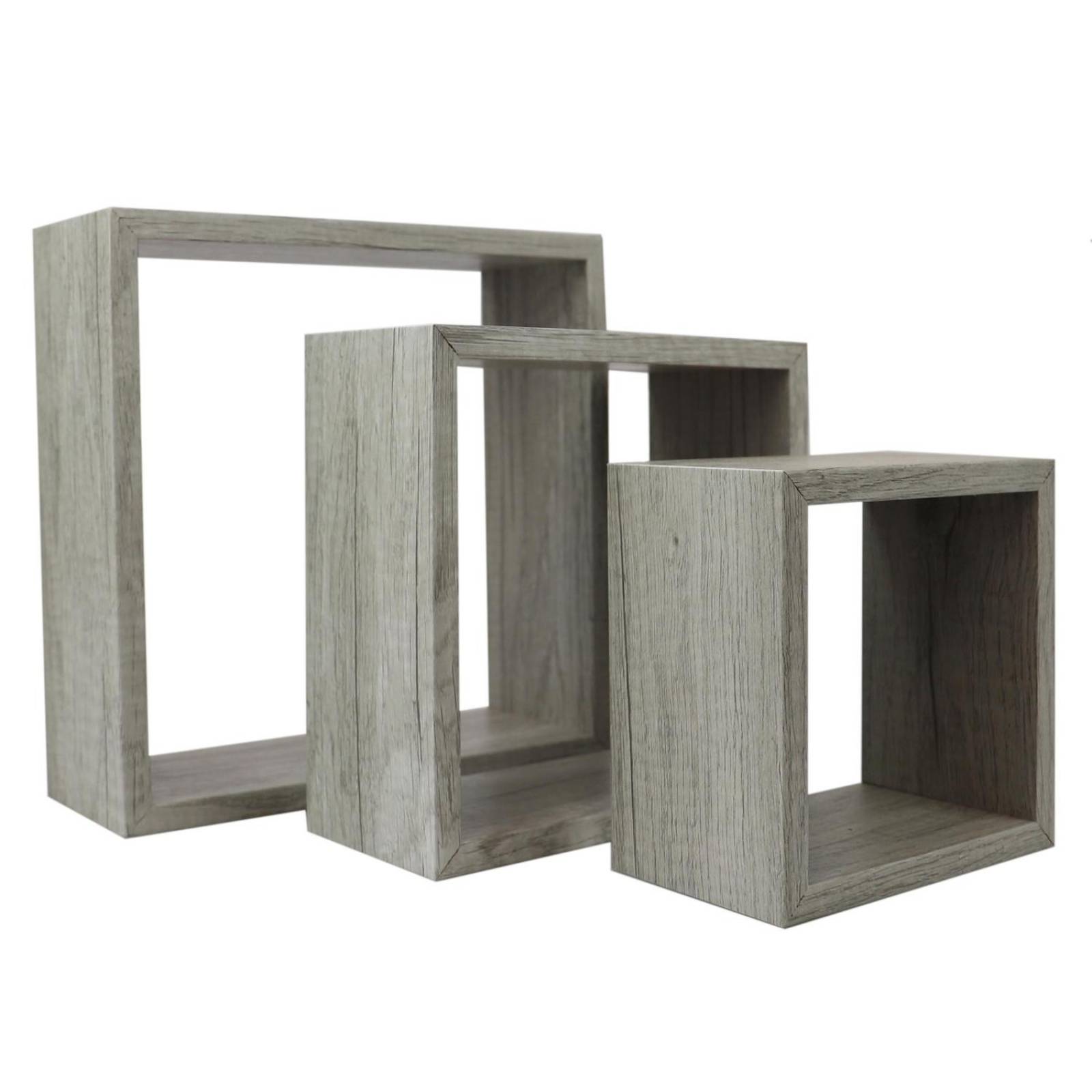 Set 3 repisas flotantes cuadradas minimalista Gris decora hogar
