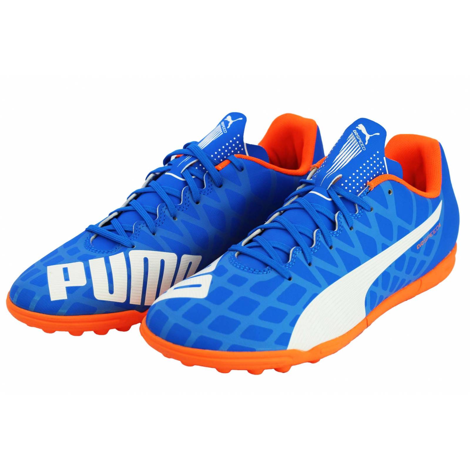 Tenis puma futbol evospeed turf caballero azul naranja
