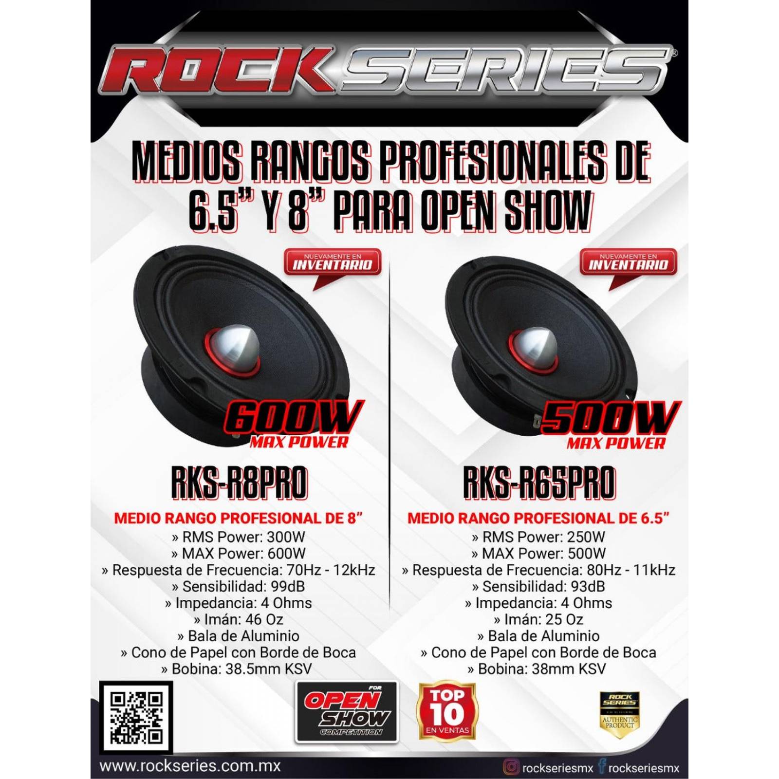 Medios Rangos Profesionales Open Show Rock Series RKS-R8PRO 300/600 ...