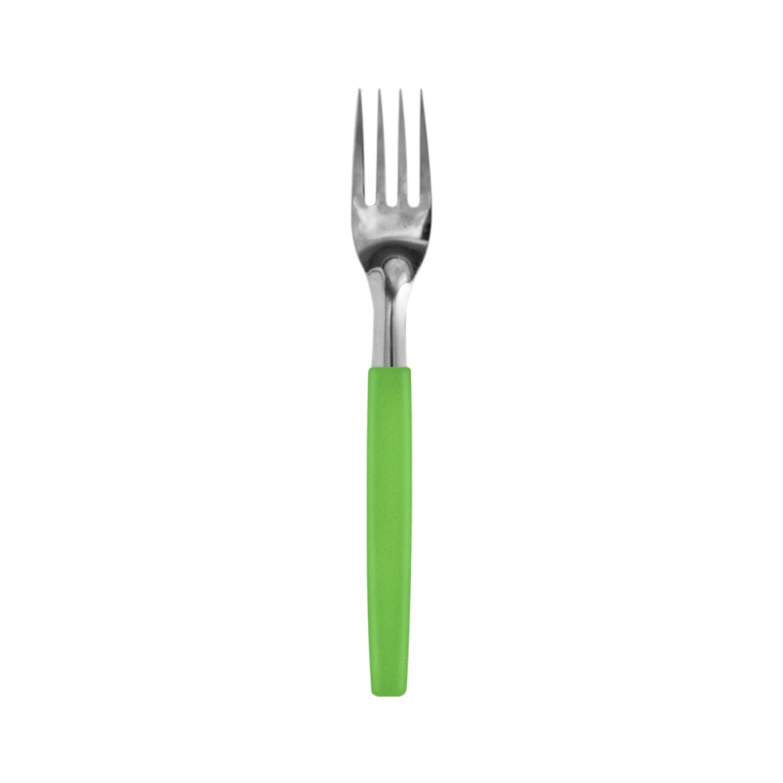 Tenedor de mesa acero inoxidable mango plástico verde Simonaggio
