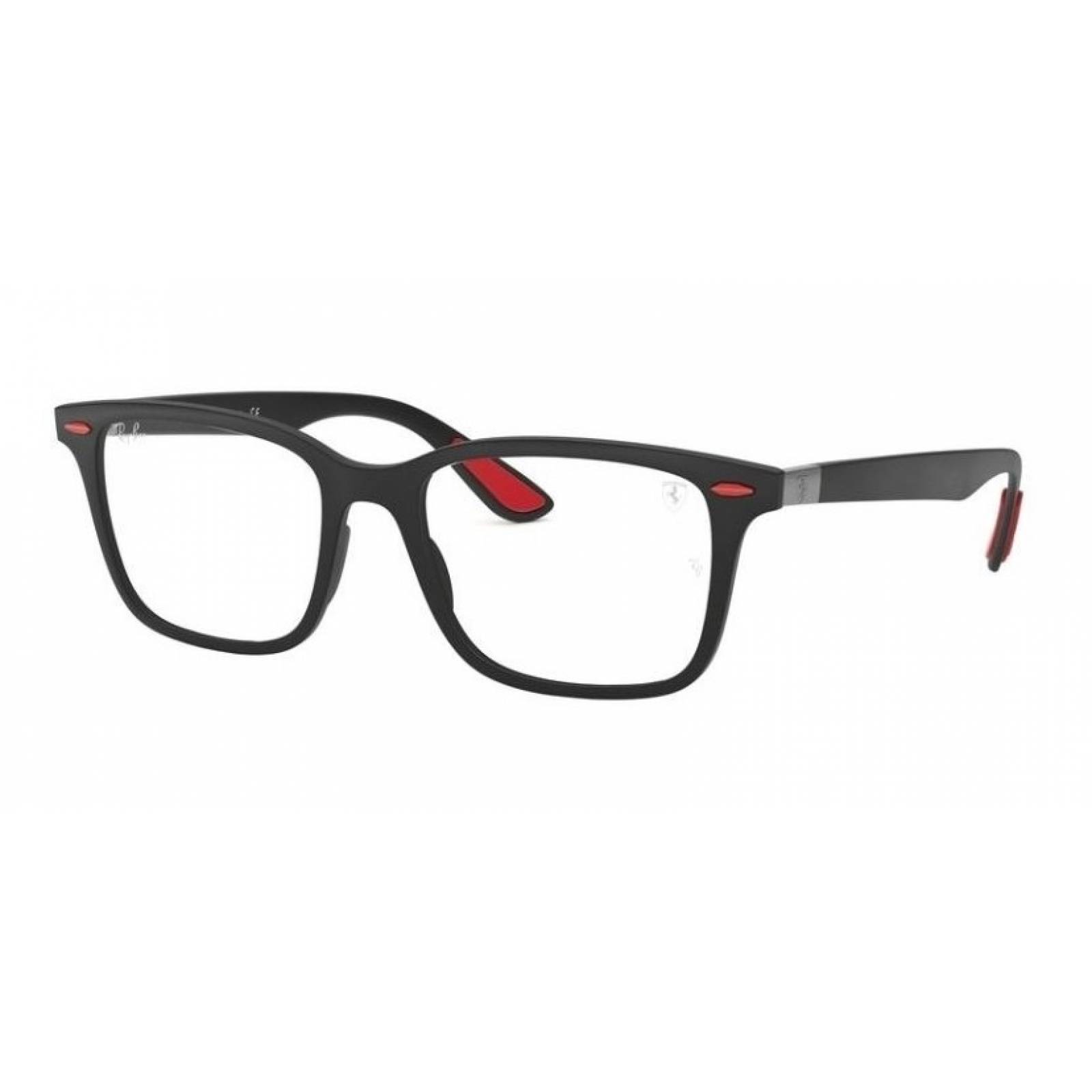 Ray Ban Rb7144M F602 Oftalmico Square Scuderia Ferrari Negro Rojo