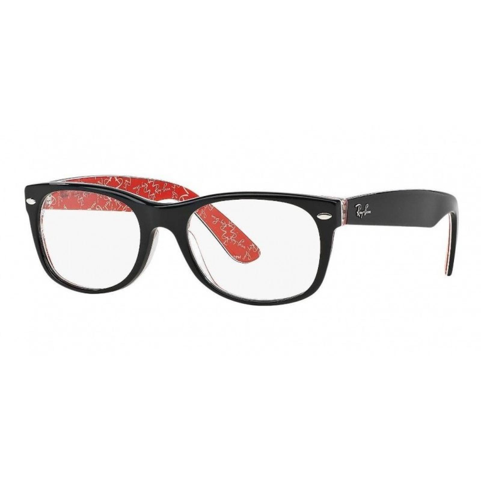 Ray Ban Oftalmico Rb5184 2479 New Wayfarer Negro Brillante Rojo