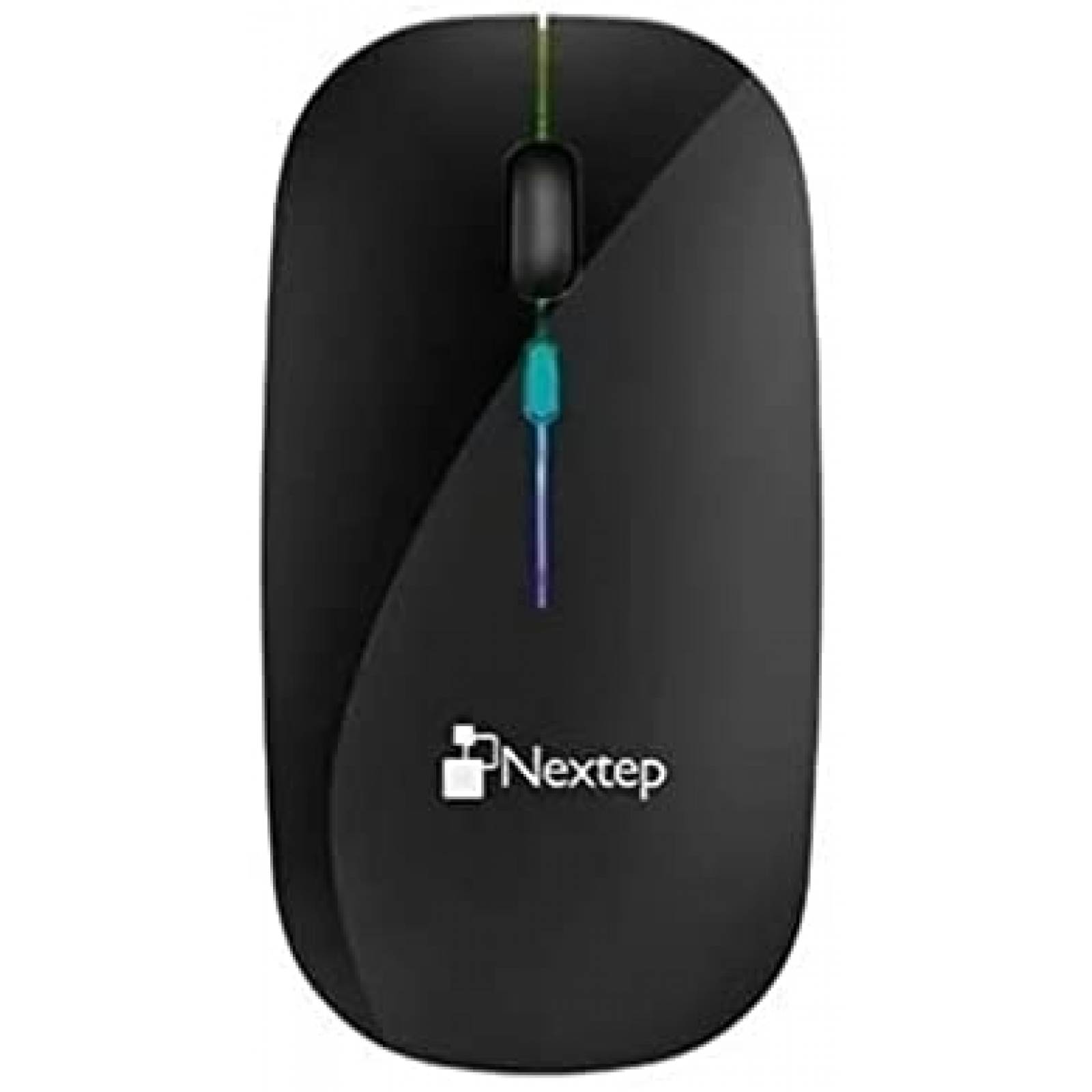 Mouse Nextep Inalmbrico Recargable Delgado/Silencioso RGB 1600 dpi Color Negro