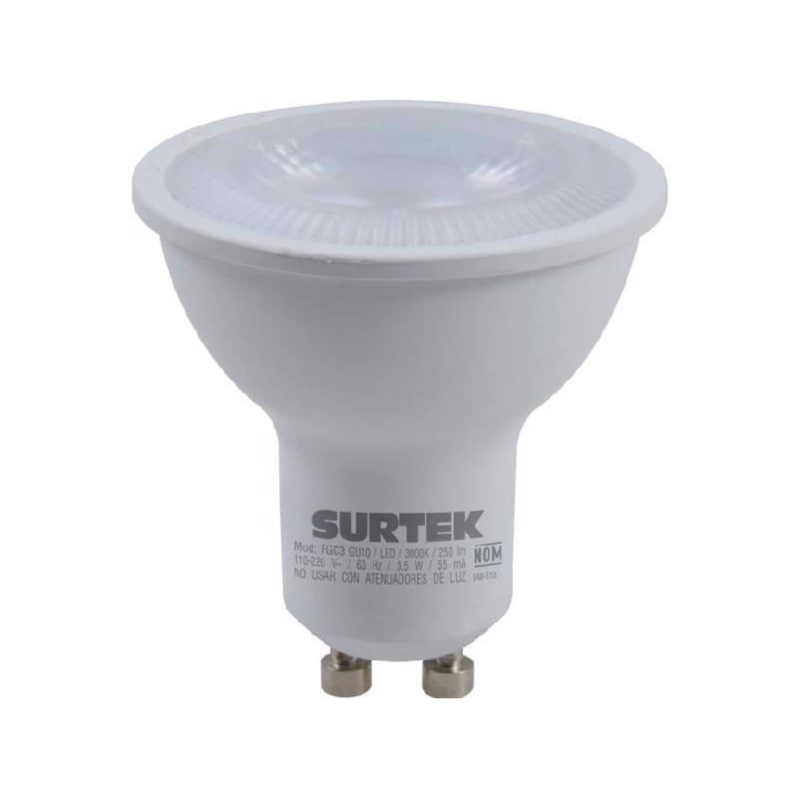 Foco LED GU10 3.5W luz cálida base tipo GU10 - Codigo: FGC3 - Marca: Surtek