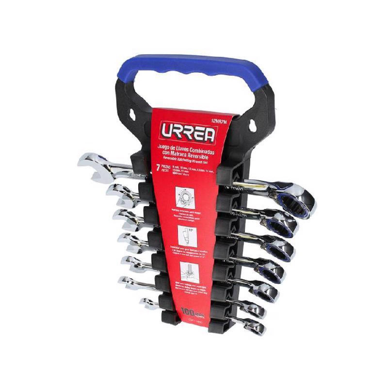 Juego de 7 llaves combinadas matraca reversible 12MR7M - Codigo: 12MR7M - Marca: Urrea