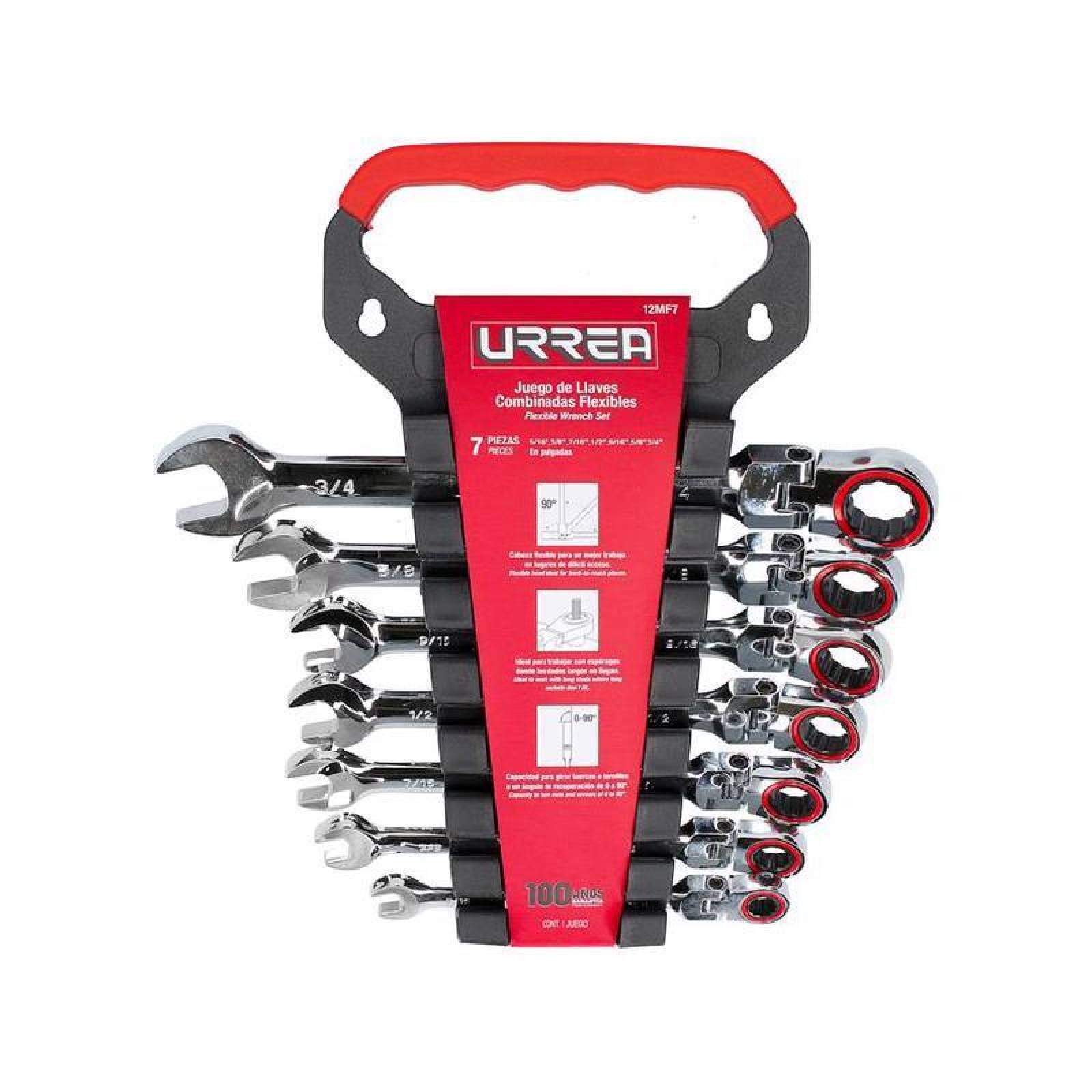 Juego 7 llaves combinadas matraca 12MF7 - Codigo: 12MF7 - Marca: Urrea