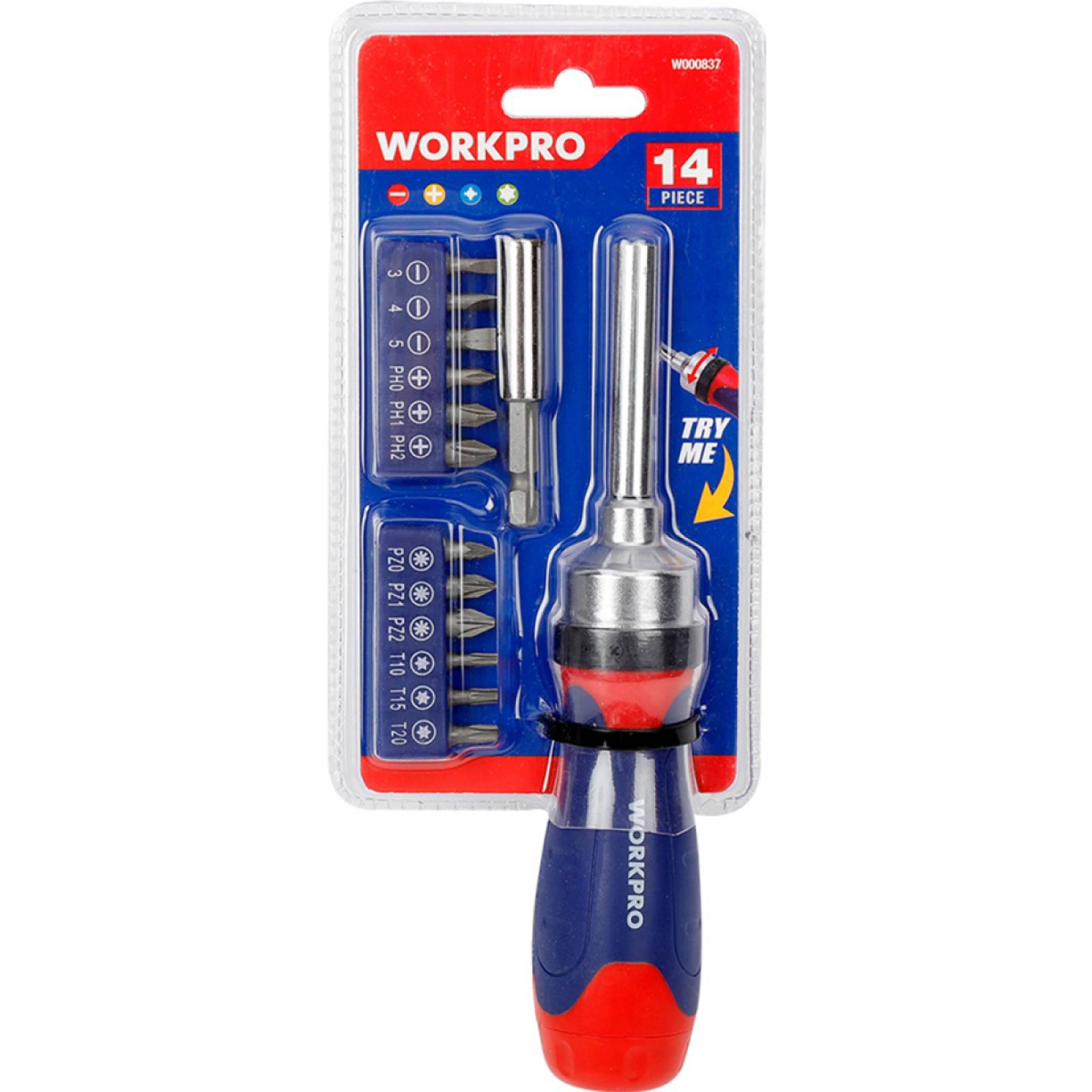 Juego Desarmadores Plano Y Cruz 14 Pzas Workpro