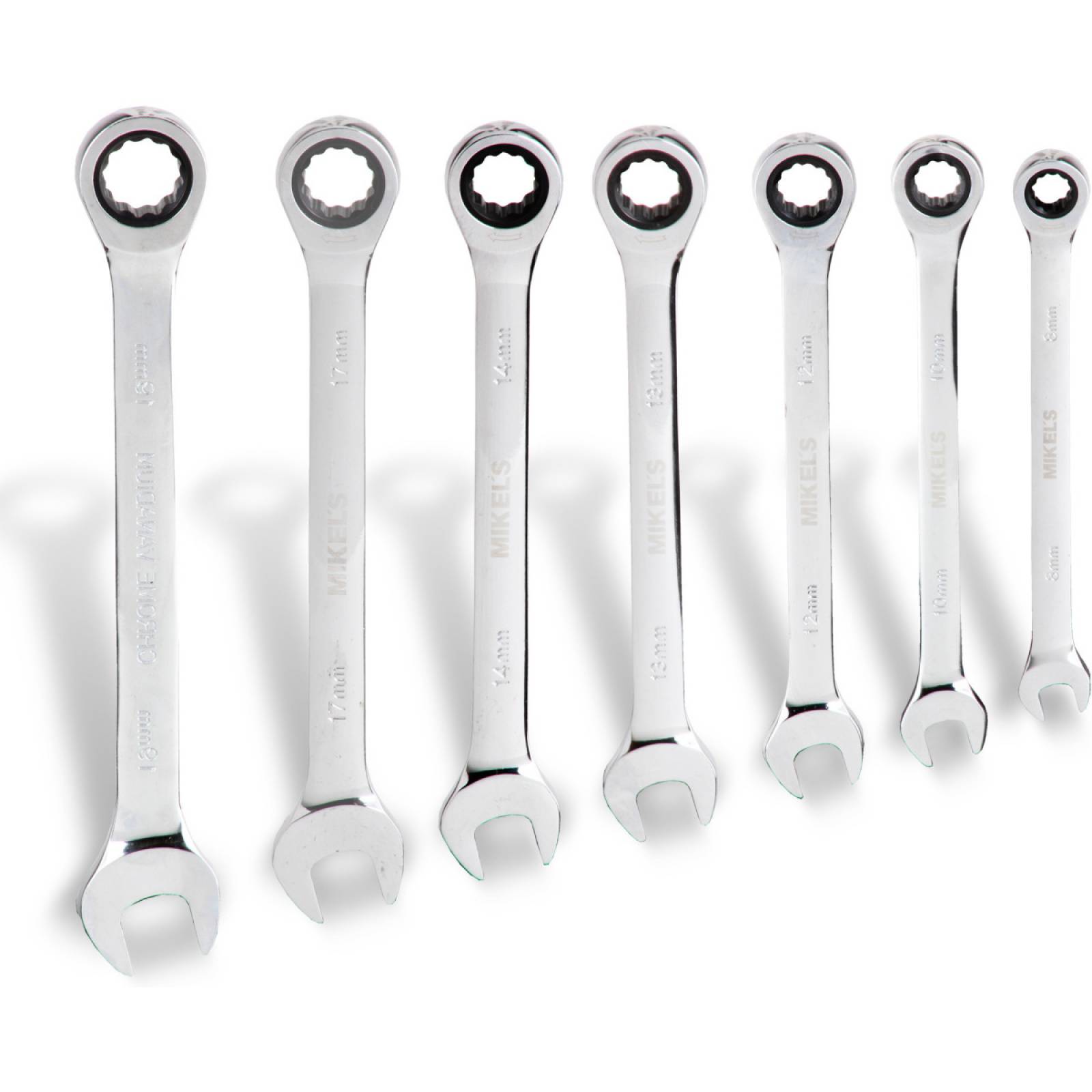 Set de llaves combinadas con matraca 7 pzas