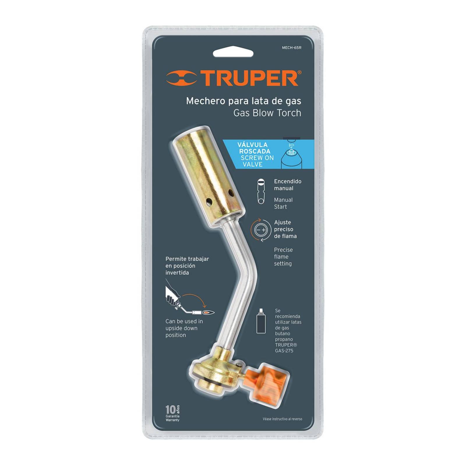 Mechero para lata de gas, 65 mm, roscada Truper