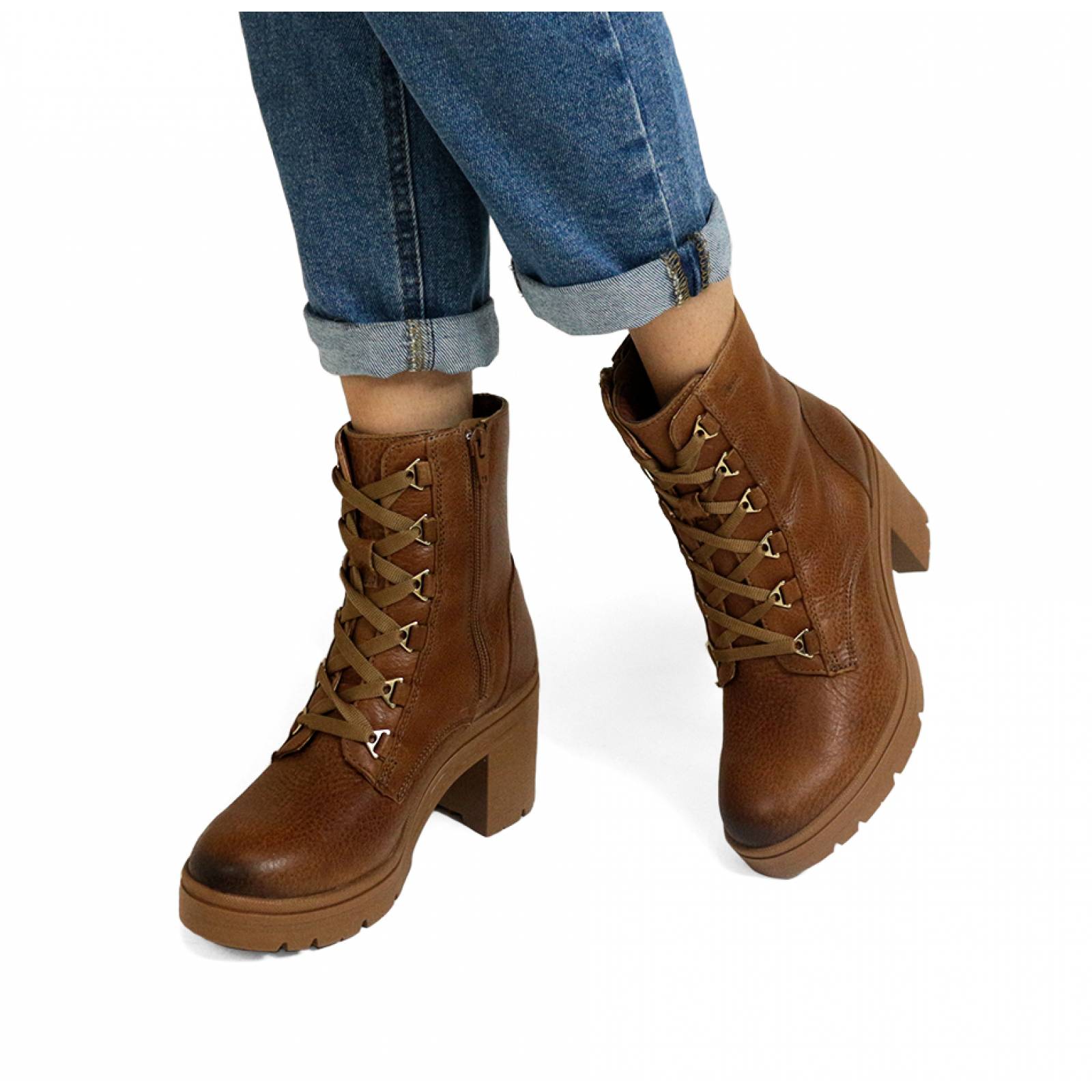 BOTIN DAMA FLEXI MILITAR TAN PIEL 119601