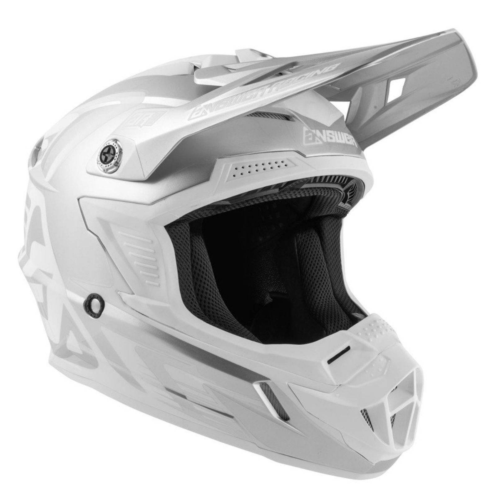 Casco Moto Cross Answer Ar1 Edge Gris / Blanco