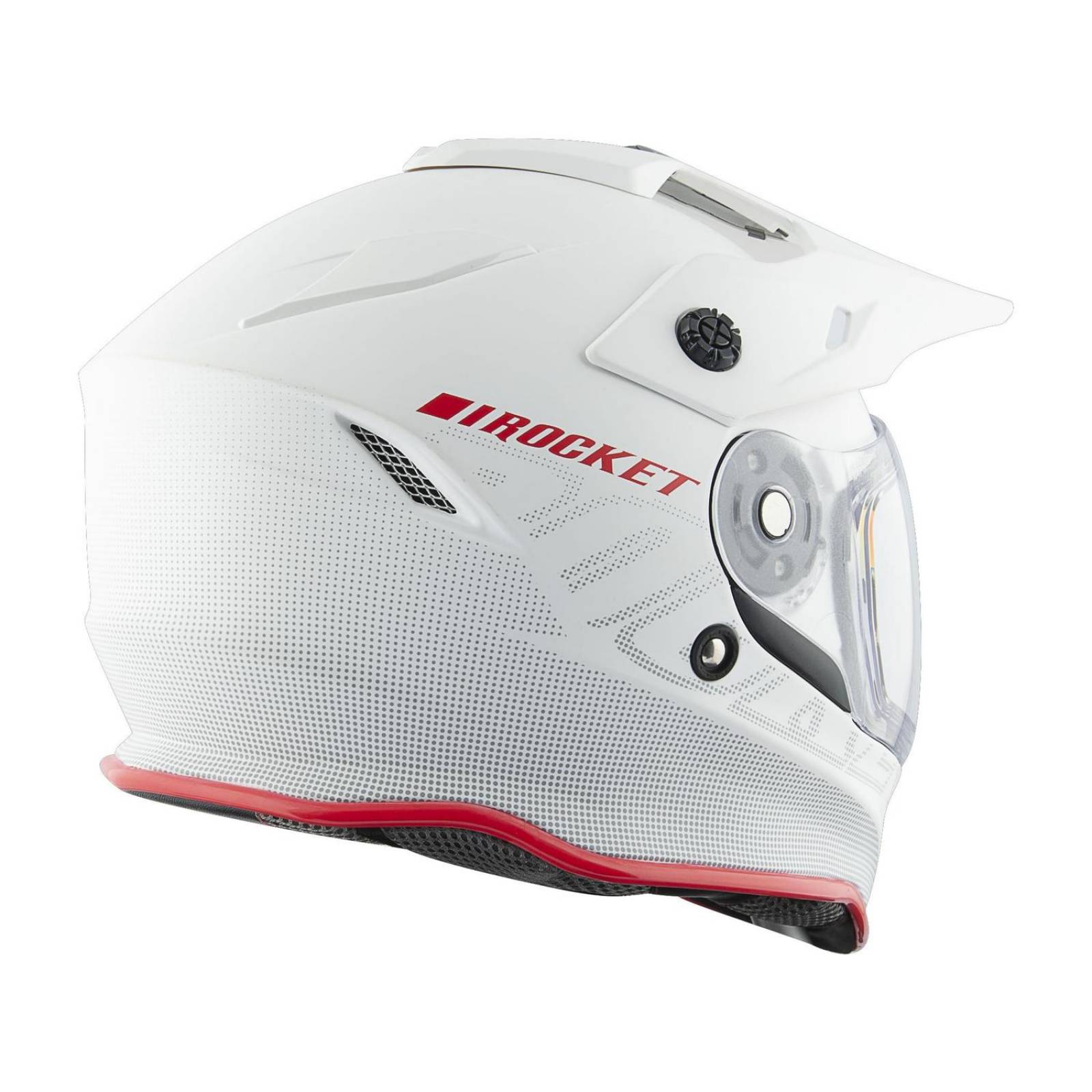 Casco Doble Propósito Joe Rocket Rkt 25 Solar Flare Blanco / Rojo
