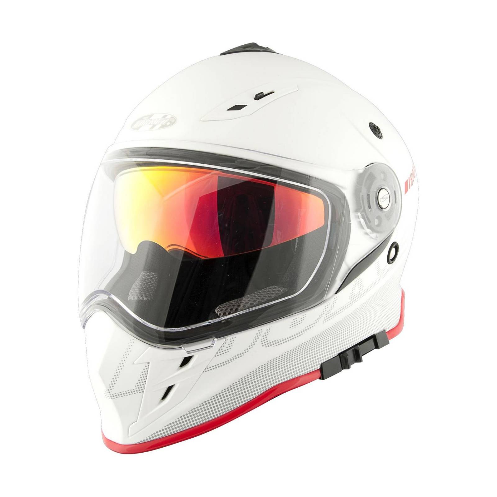 Casco Doble Propósito Joe Rocket Rkt 25 Solar Flare Blanco / Rojo