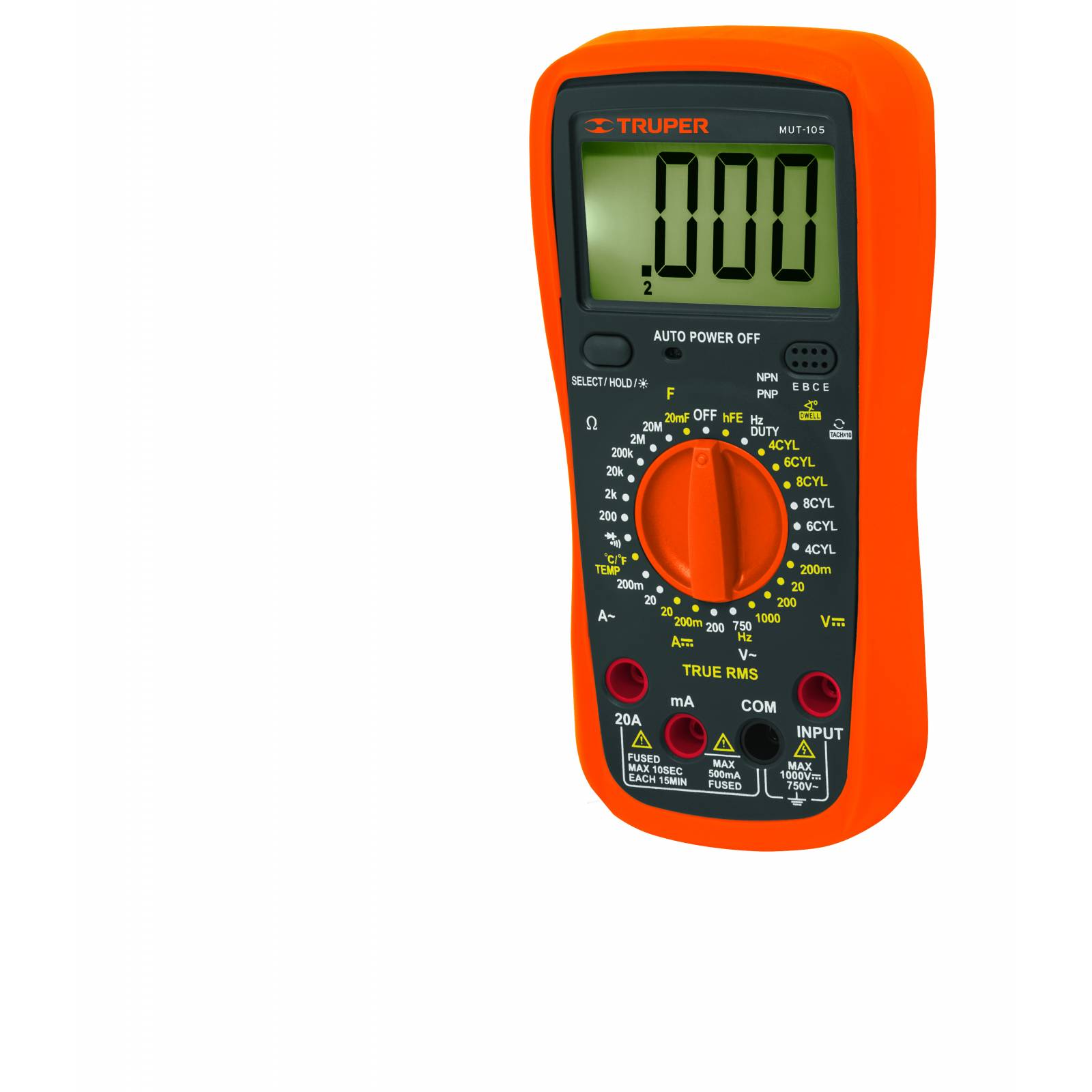 Truper MUT105 Multímetro digital profesional para mantenimiento automotriz