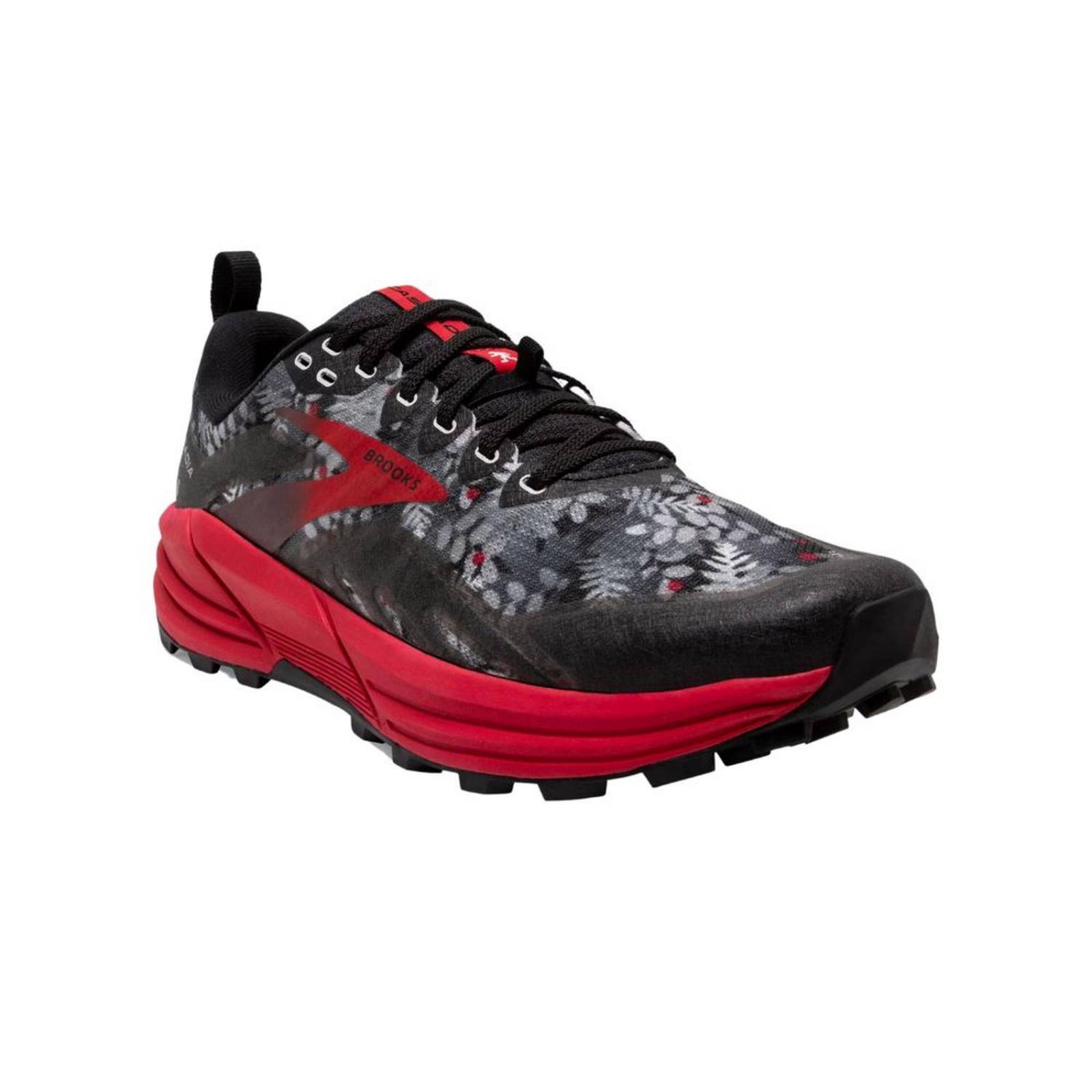 Tenis Brooks Cascadia 16 Sasquatch Hombre Black/Red Road Running