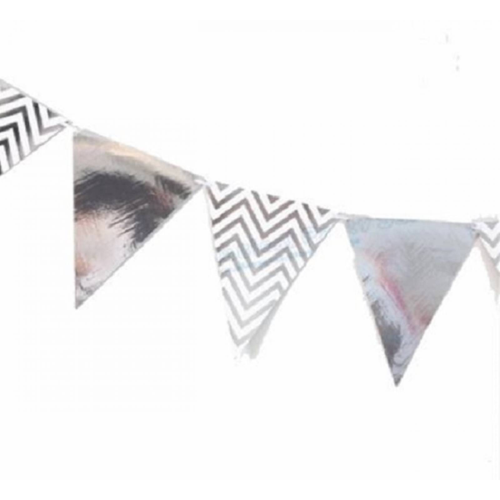 Guia de Banderines Banner Triangulo Plata Fiestas Decoración