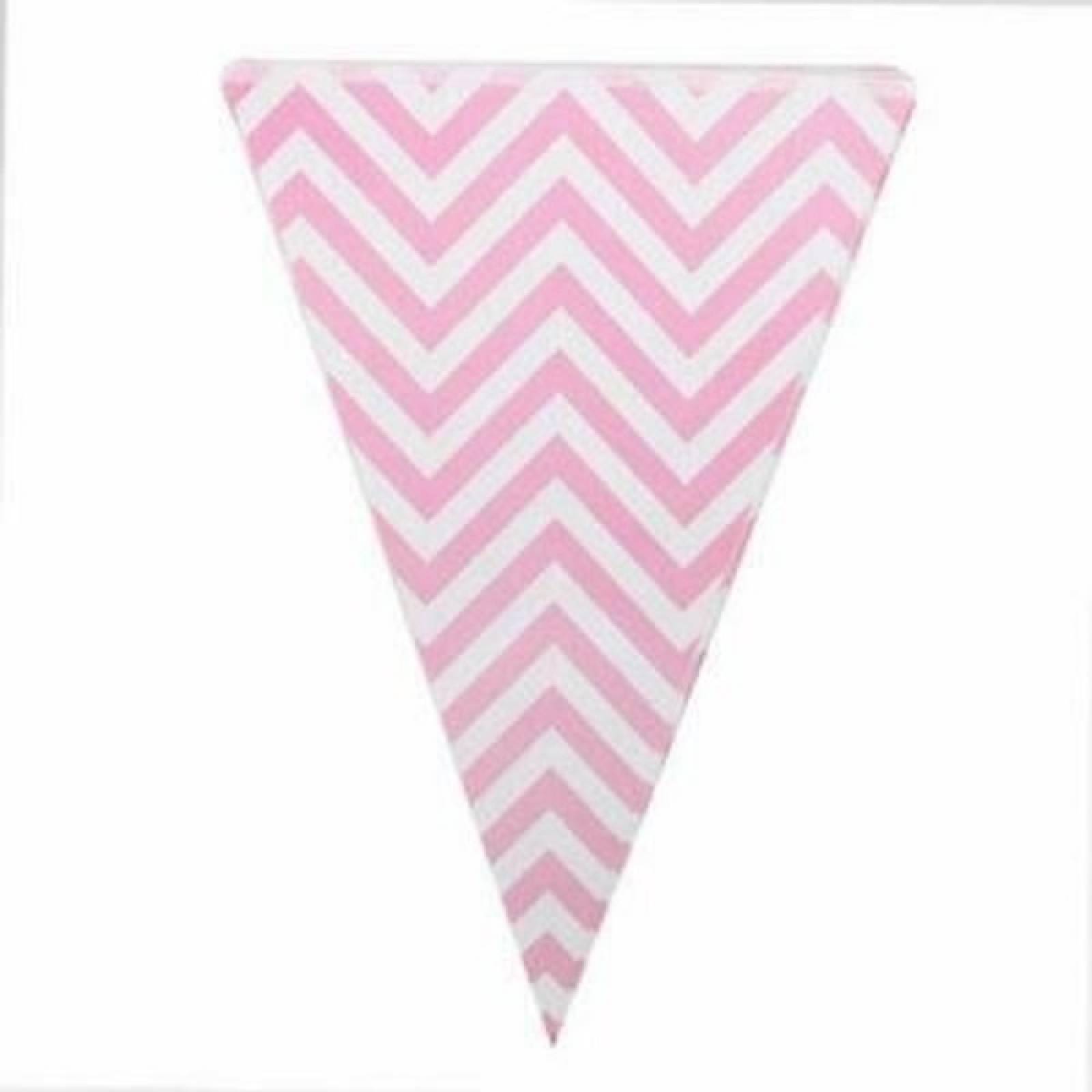 Guia De Banderines Banner Triangulo Rosa Fiestas Decoración