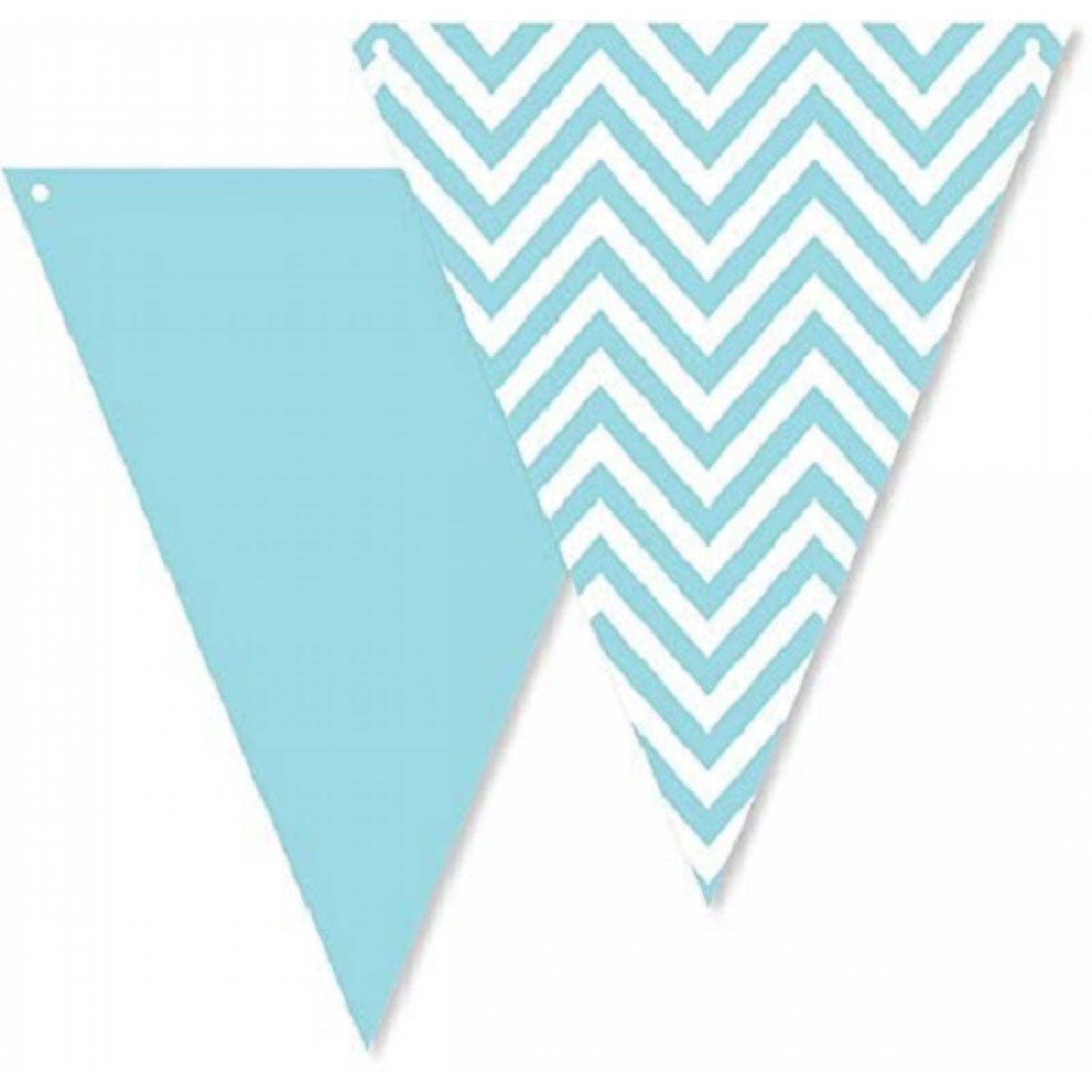 Guia De Banderines Banner Triangulo Azul Fiestas Decoración.