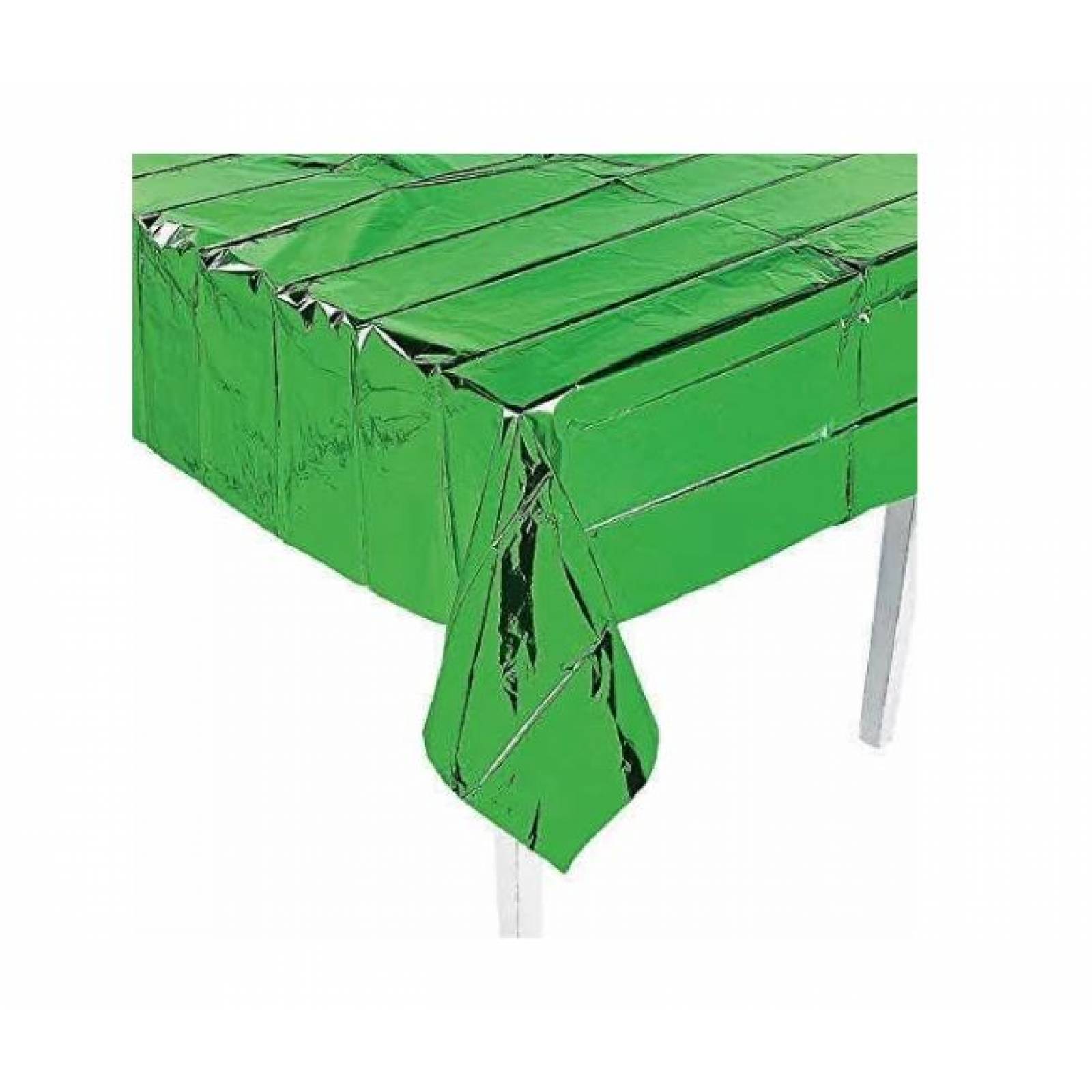 Mantel Rectangular Metalico Verde, Decoracion Fiestas 1.37m X 1.83m