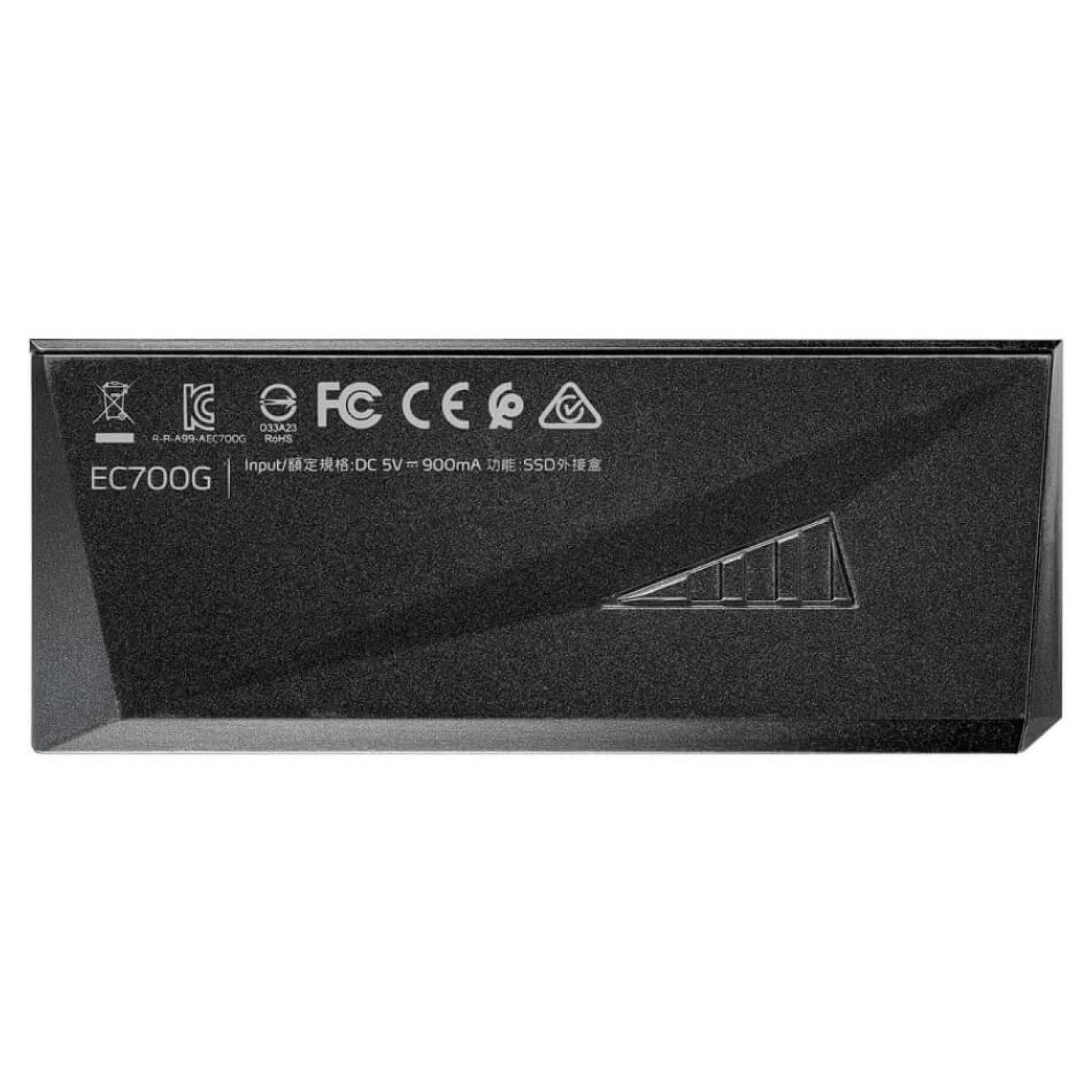 Gabinete Adata De Disco Duro Ec700g Rgb M.2 Sata Usb 3.2 /vc