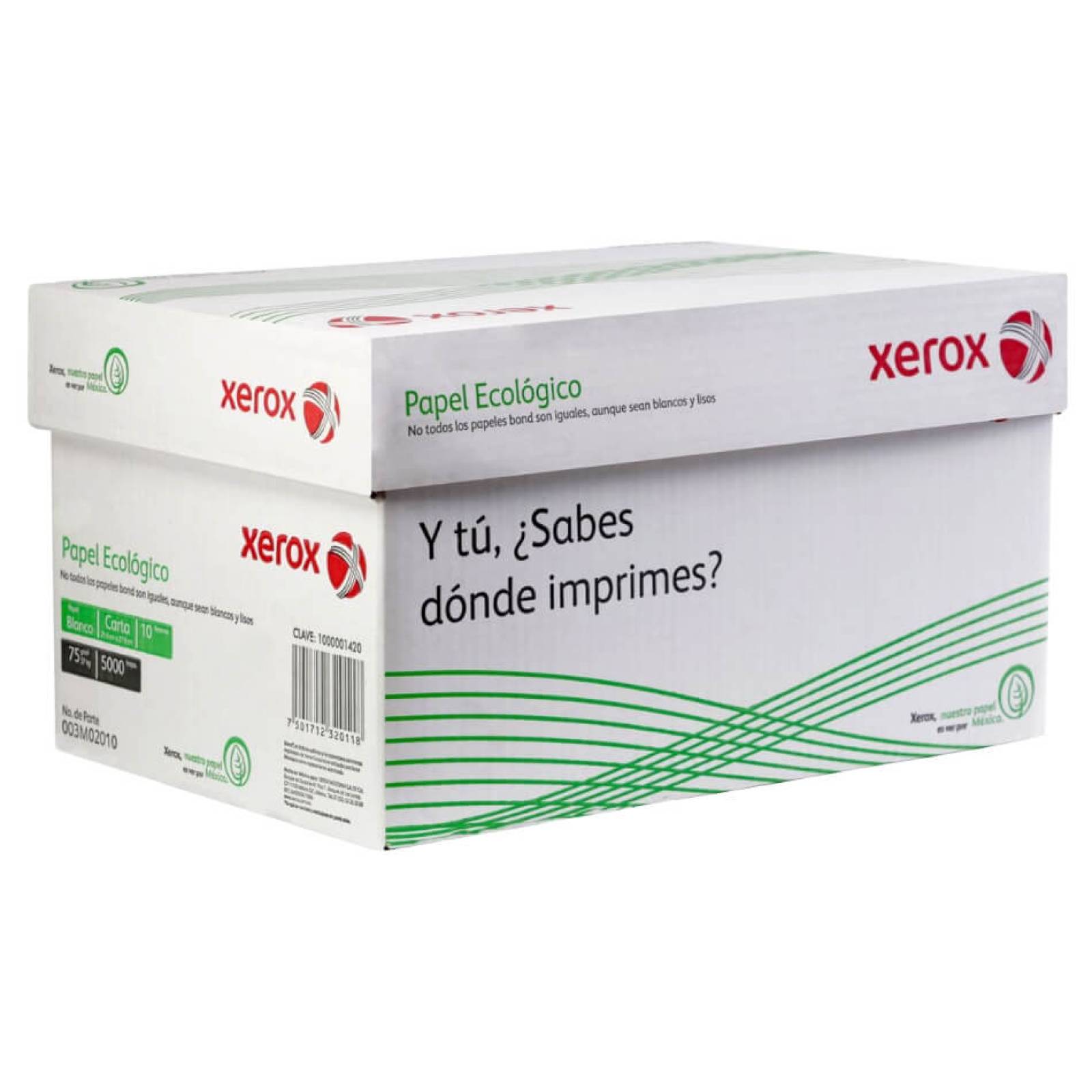 Papel Cortado Xerox Bond 75gr Carta 93% Blanco C/5000 Hojas