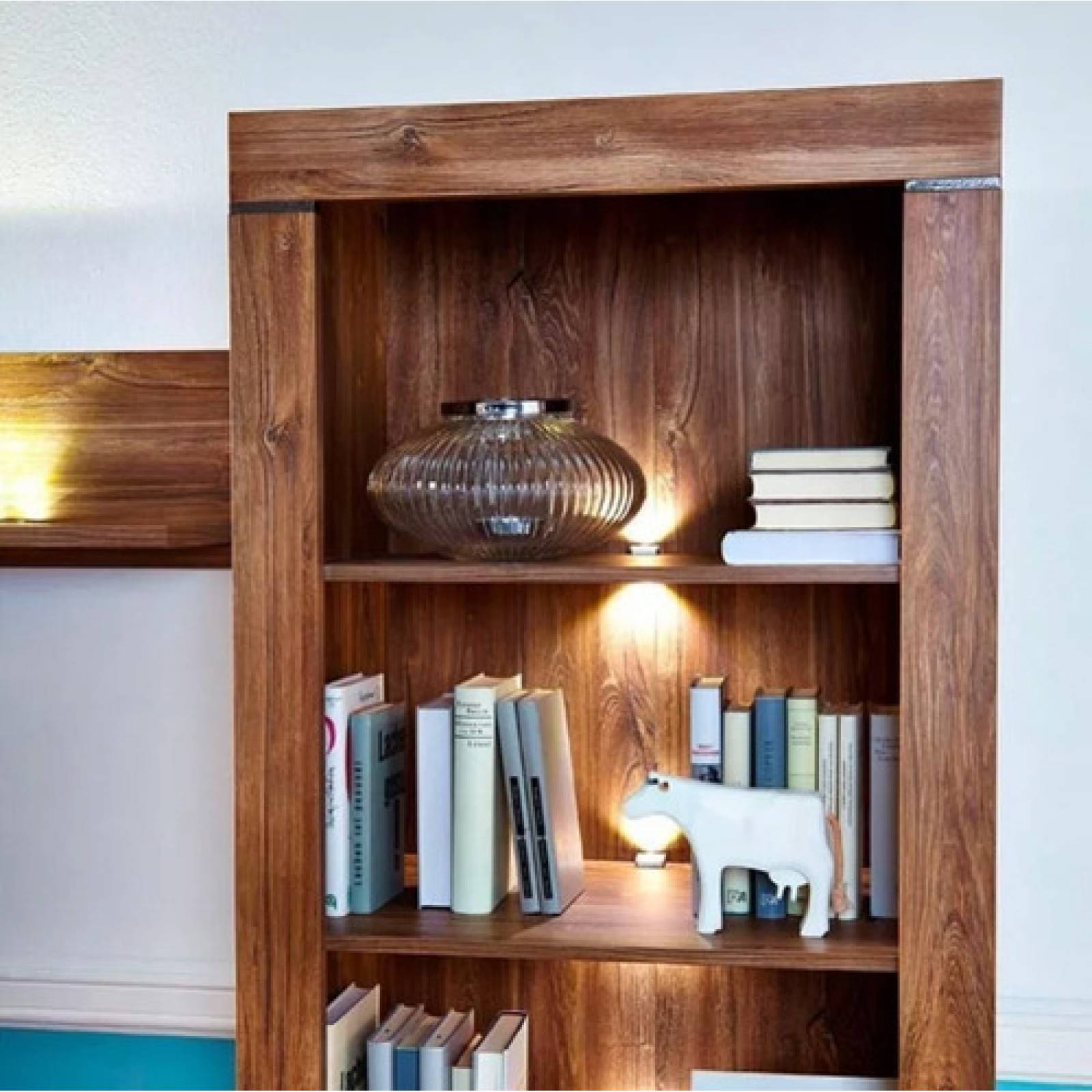 Librero De Madera Moderno Con Sistema De Iluminación Tugow