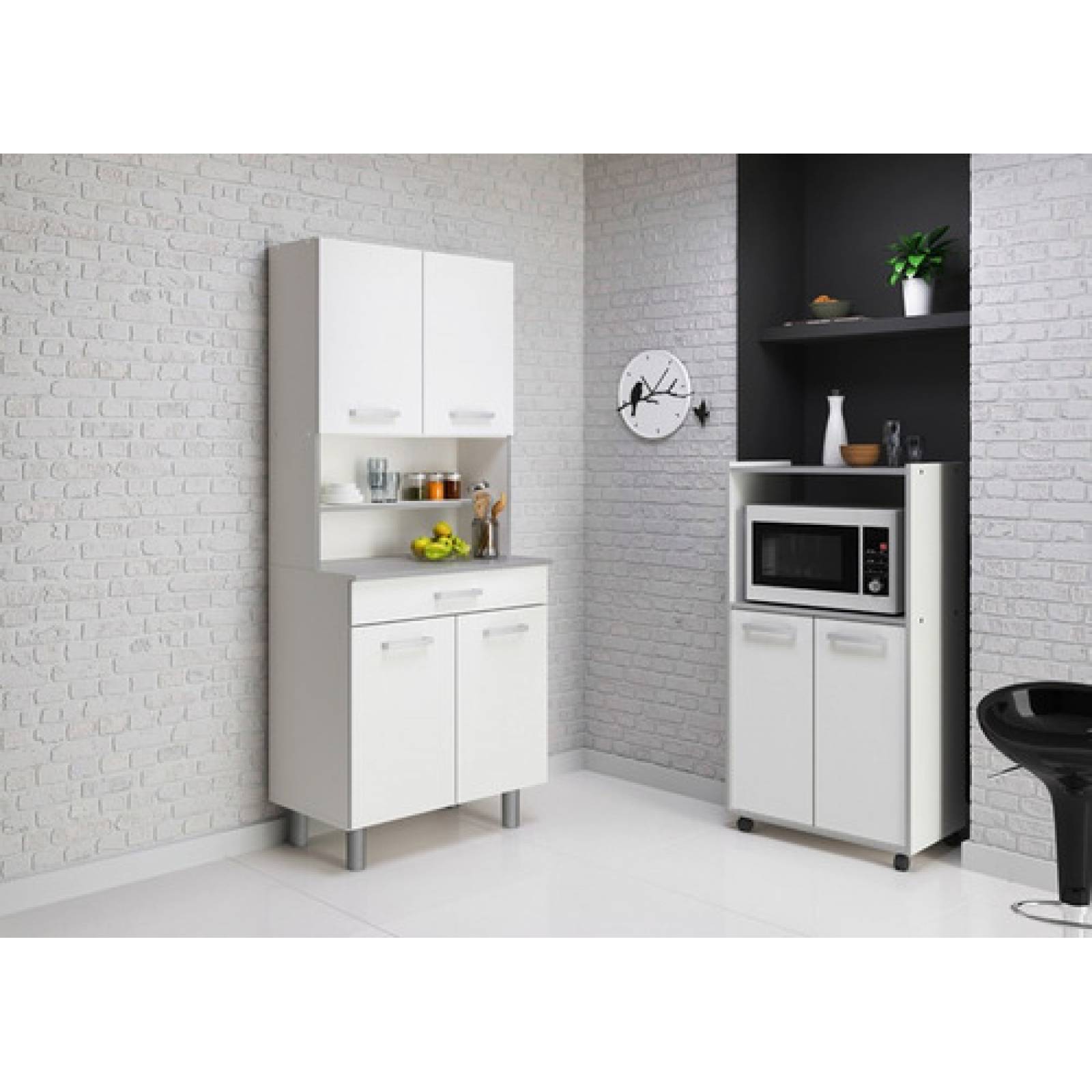Alacenas Cocina Prácticas Con Ruedas Blanca Tugow