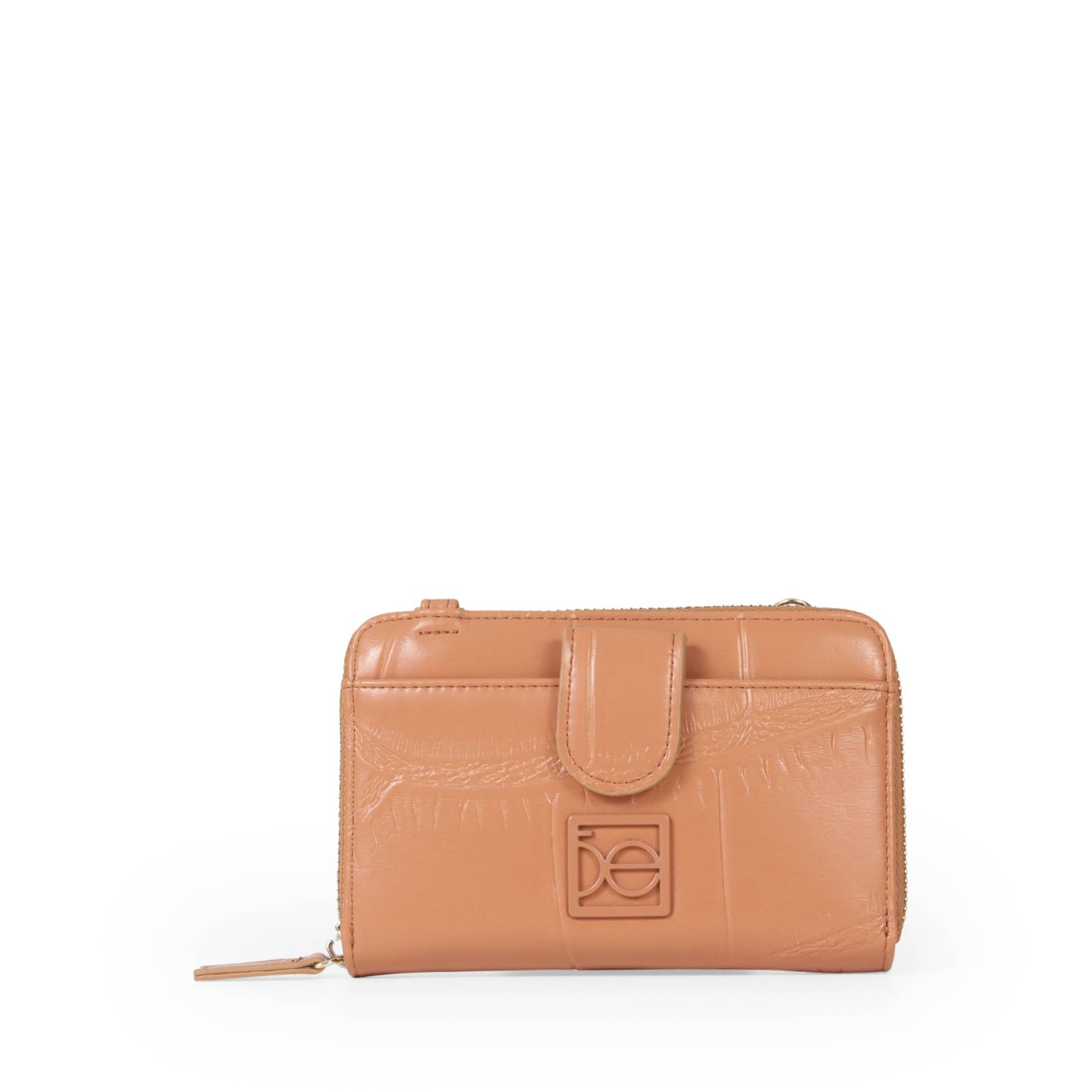 Cartera Mediana Cloe 2-en-1 Cierre Sencillo Look Animal Skin color Coral