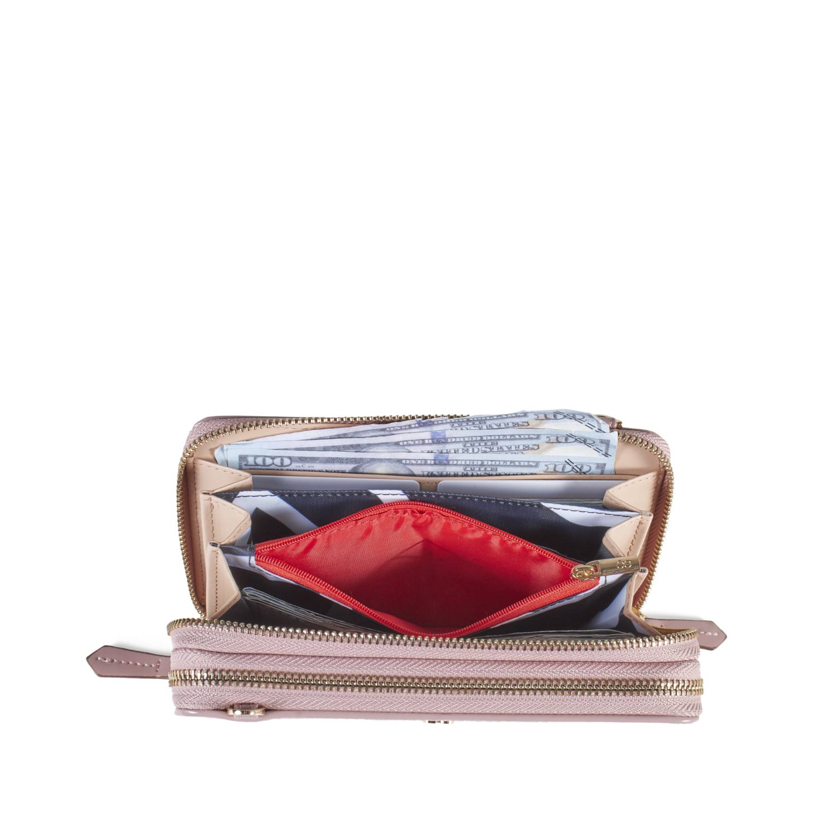 Cartera Grande Charol Doble Uso color Rosa