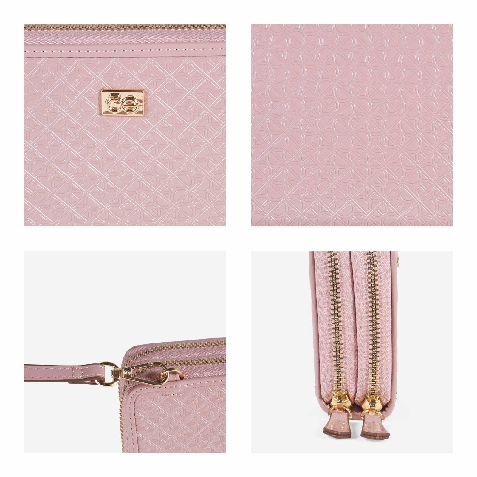Cartera Grande Charol Doble Uso color Rosa