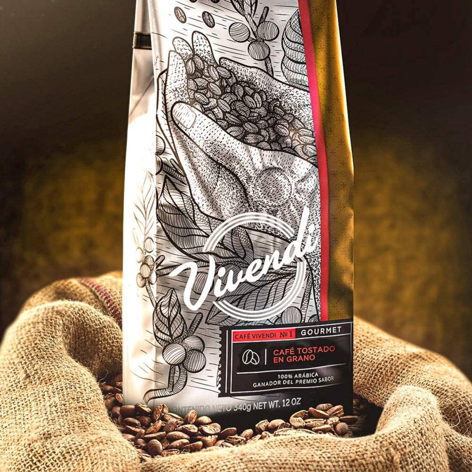 Vivendi Café De Especialidad En Grano Descafeinado-340 Gramos