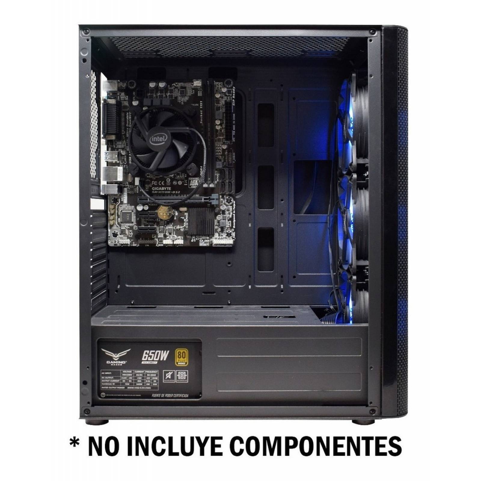 Gabinete Gamer Micro Atx 3 Ventiladores Led Rgb Naceb 0613
