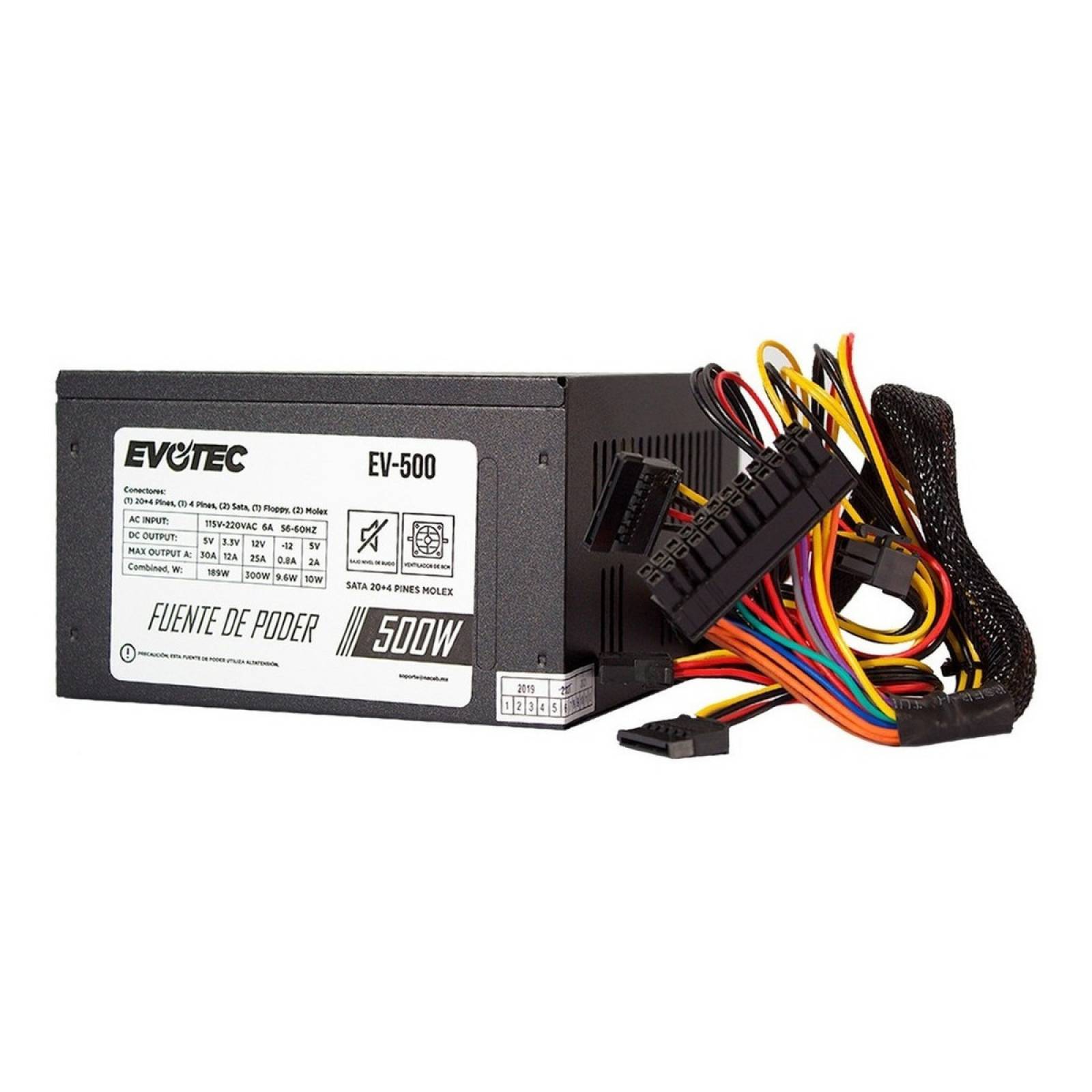 Fuente De Poder Evotec Ev-500 Atx 500w Gabevo290