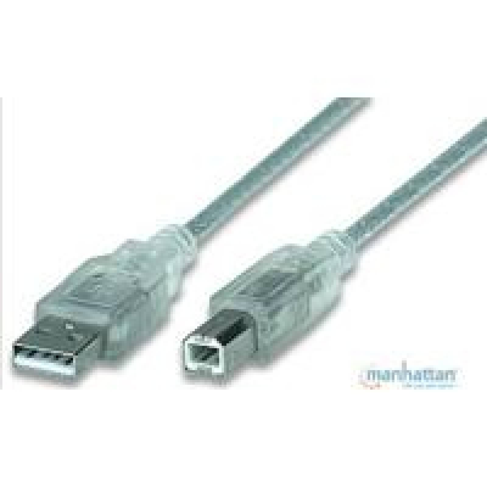 CABLE USB 2 0 MANHATTAN A B DE 4 5 MTS PLATA