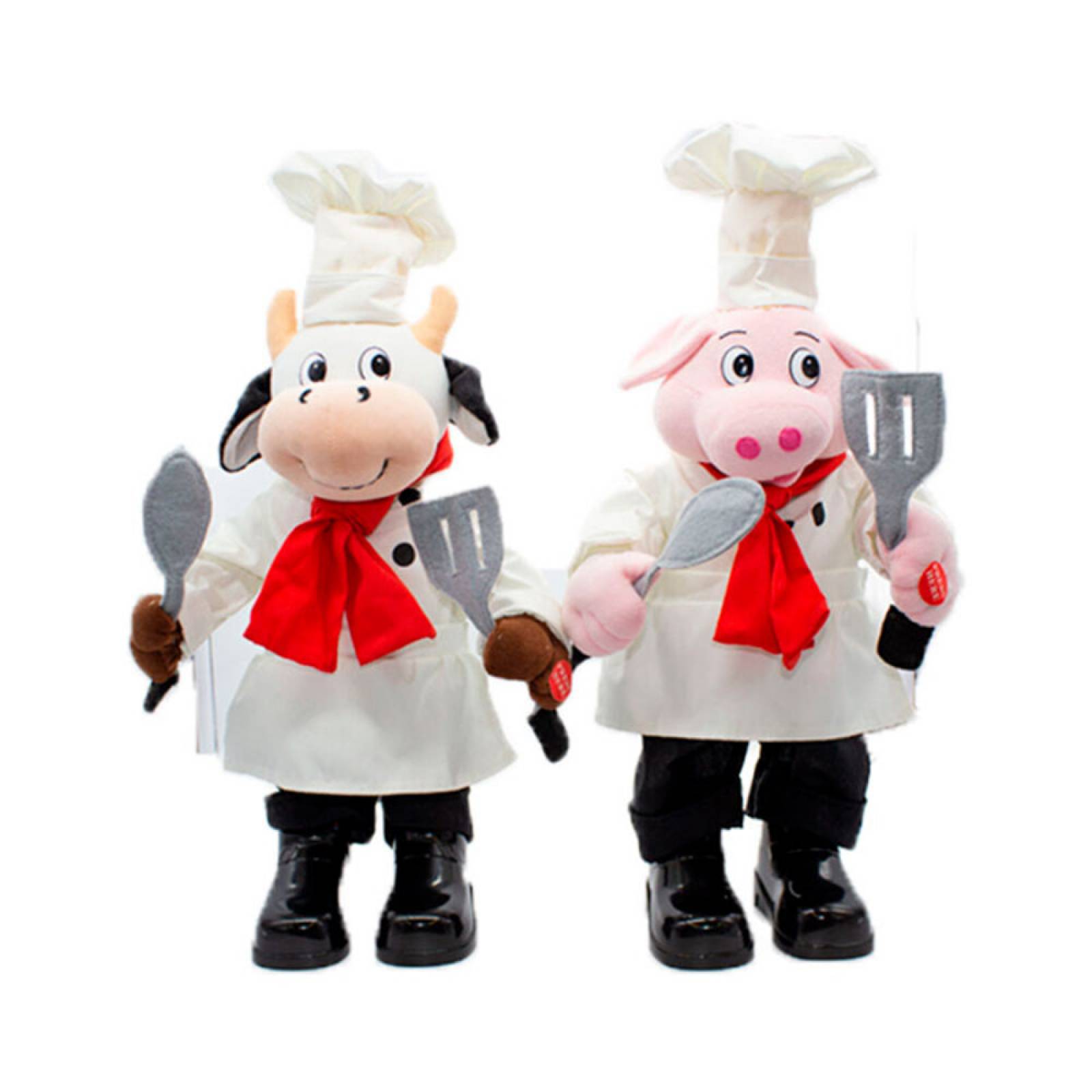 Pareja de Puerquito y Vaca Chef Musical