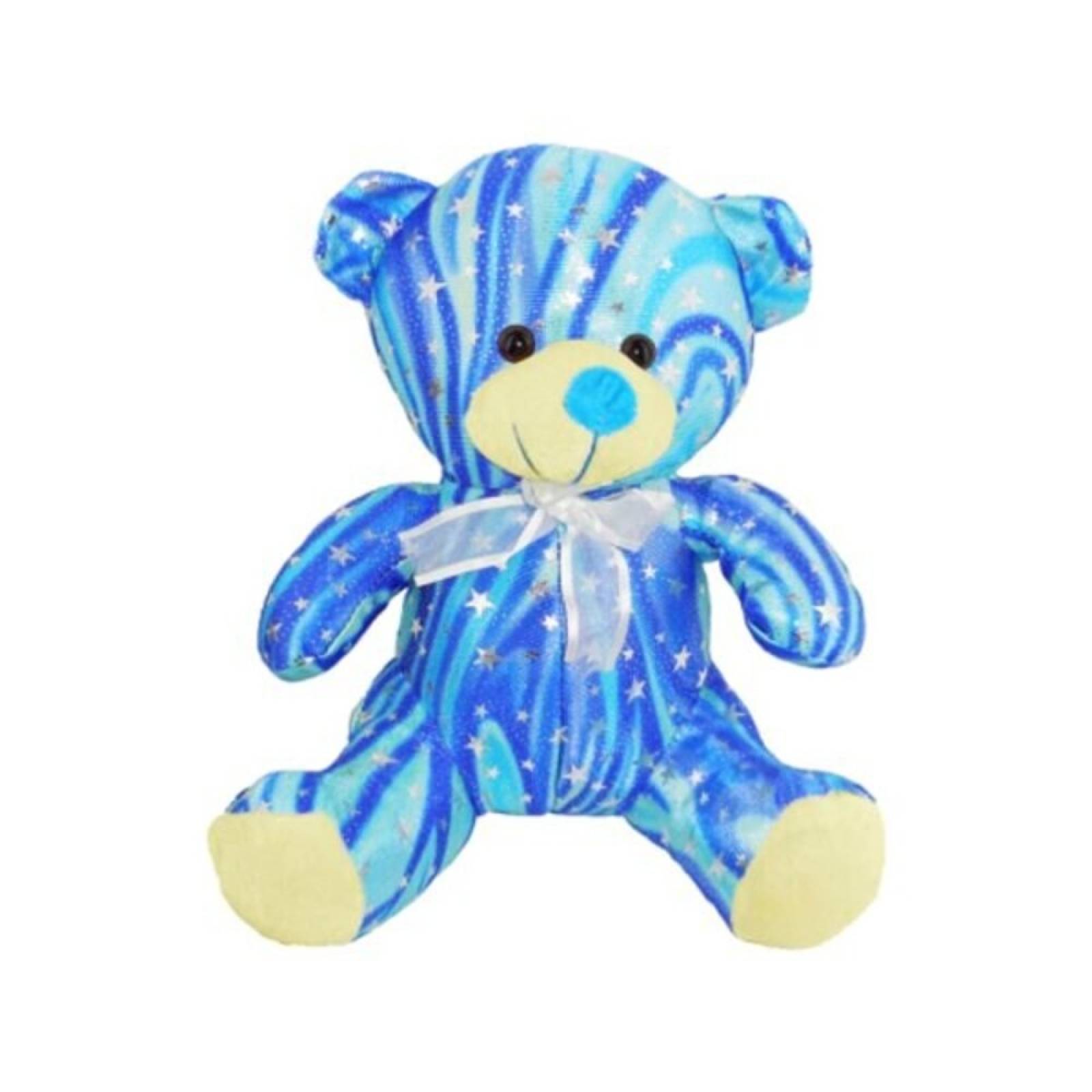 Osito de Peluche de Color Azul con Moño
